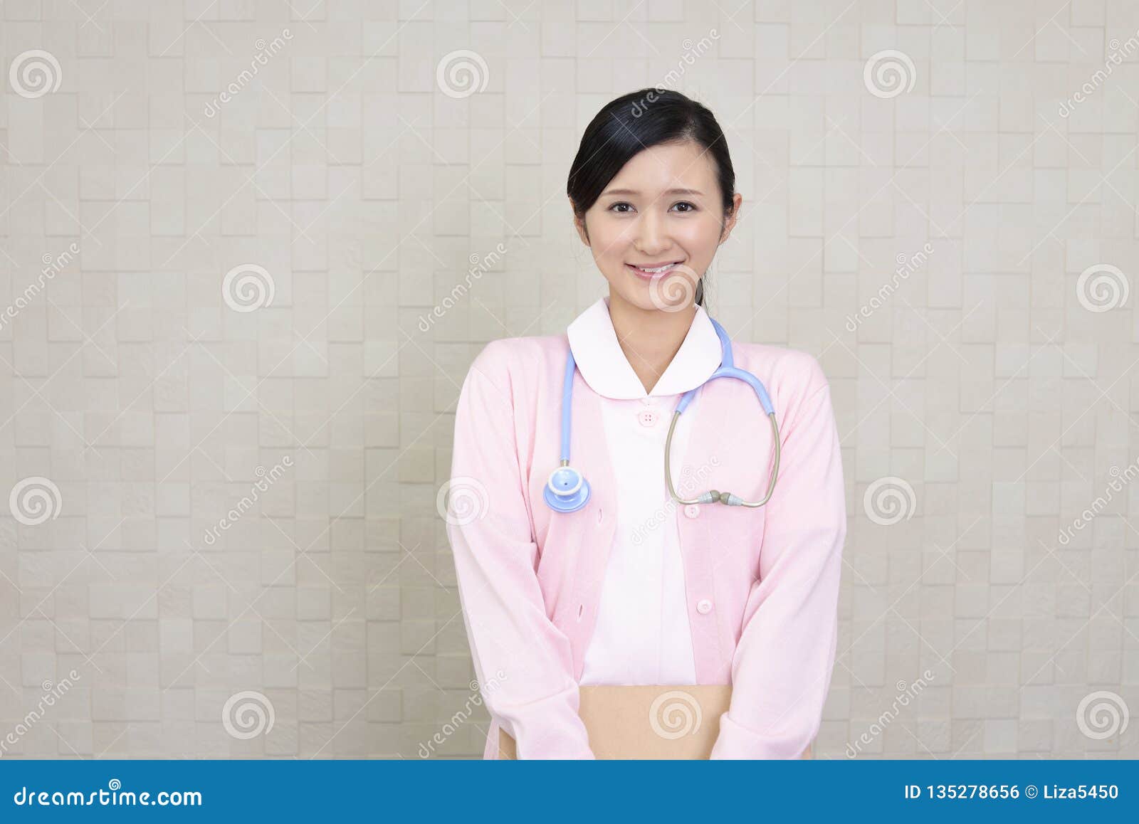 Smiling female nurse stock photo. Image of beauty, face - 135278656