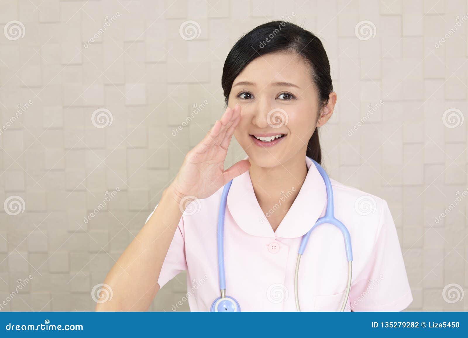 Smiling female nurse stock photo. Image of cheerful - 135279282