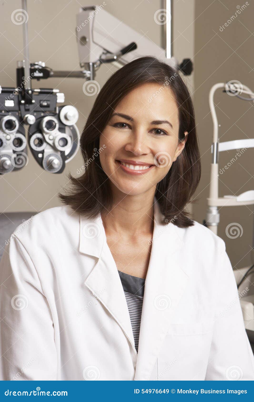 Portrait of Female Optician in Surgery Stock Image - Image of looking ...