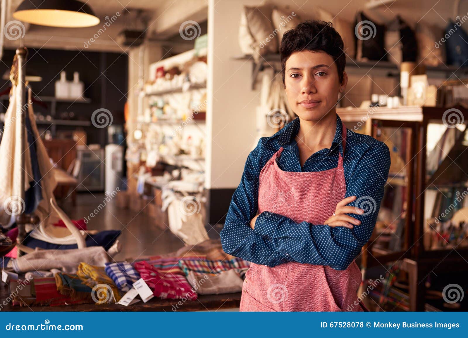 Portrait of Female Owner Standing in Gift Store Stock Photo - Image of ...