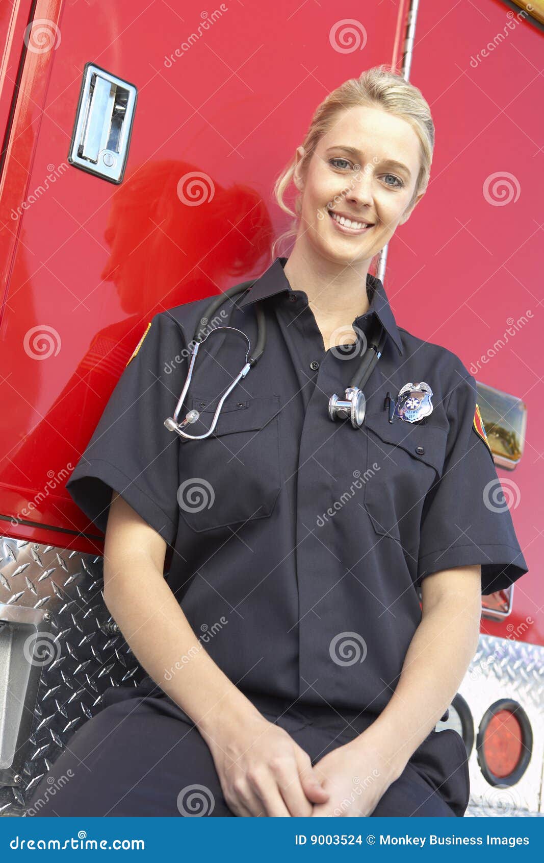 Portrait of Female Paramedic Stock Photo - Image of portrait, female ...
