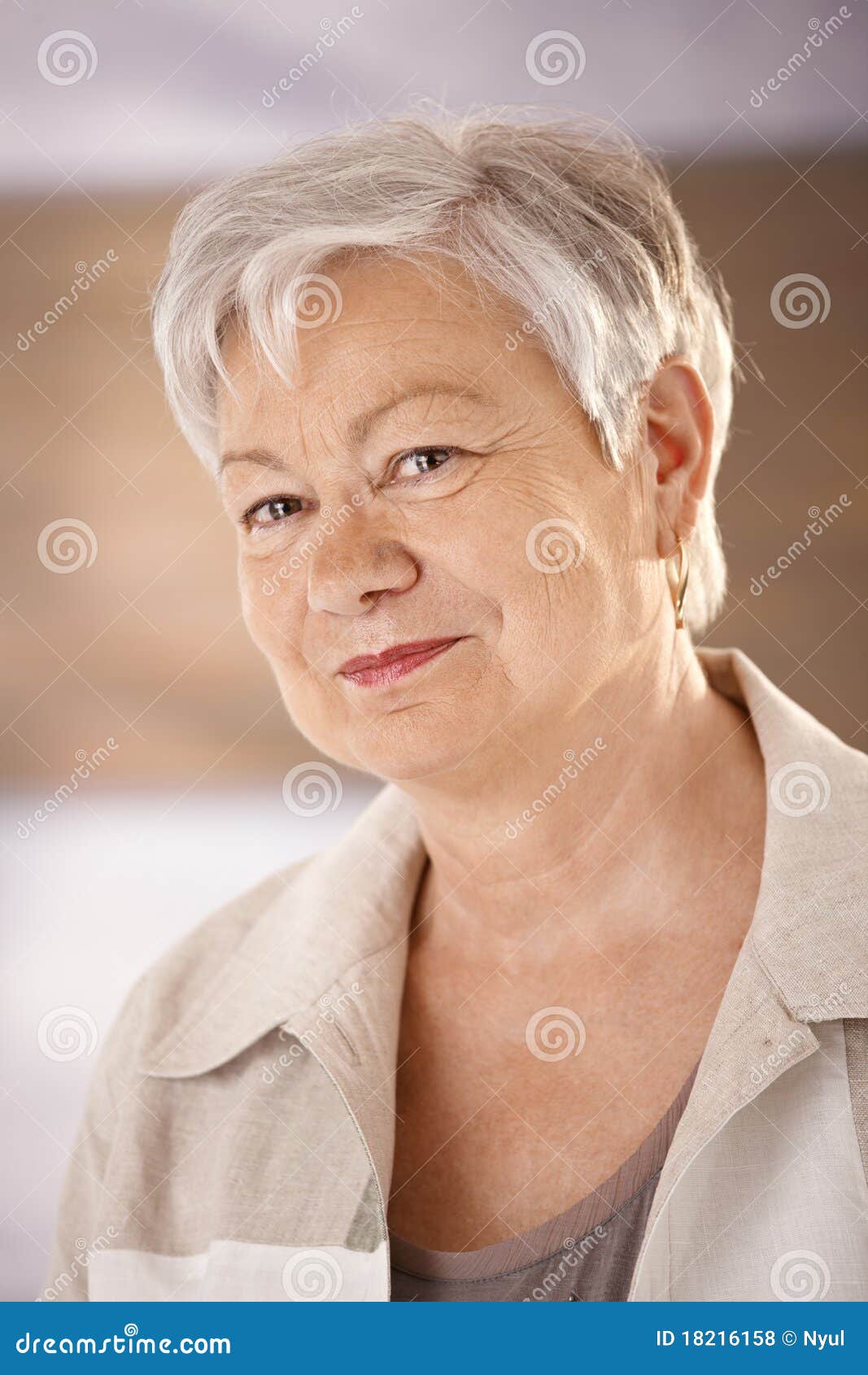 Portrait of Female Pensioner Stock Photo - Image of aged, face: 18216158