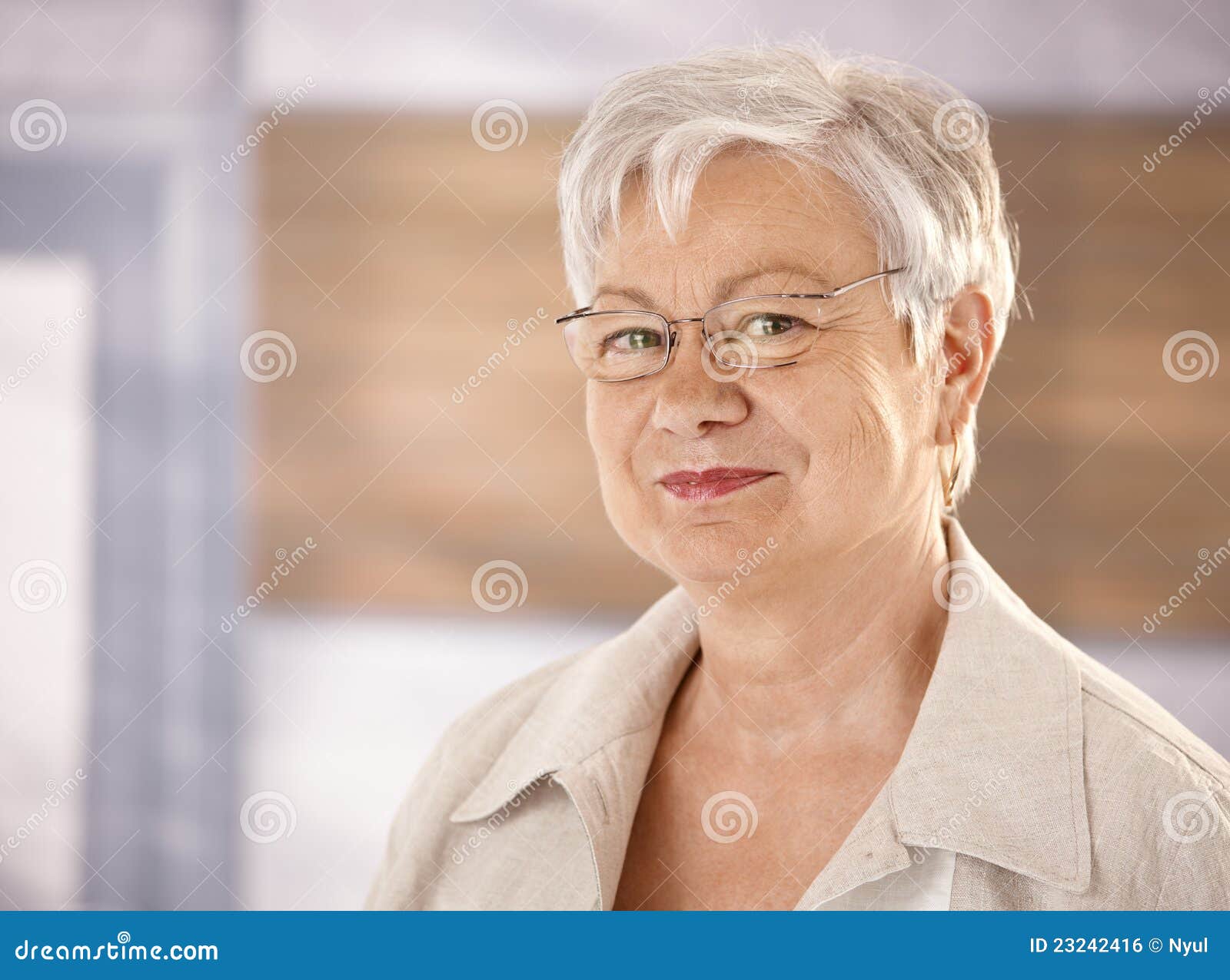 Portrait of Female Pensioner Stock Photo - Image of looking, lifestyle ...