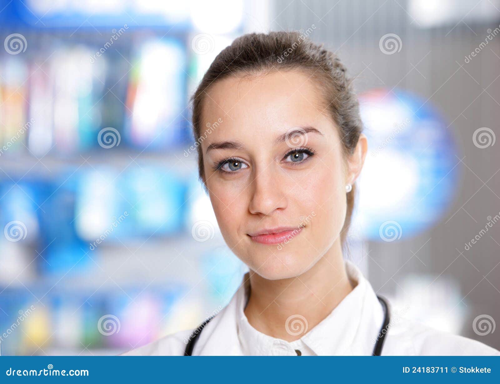 Portrait of a Female Pharmacist Stock Image - Image of space, portrait ...