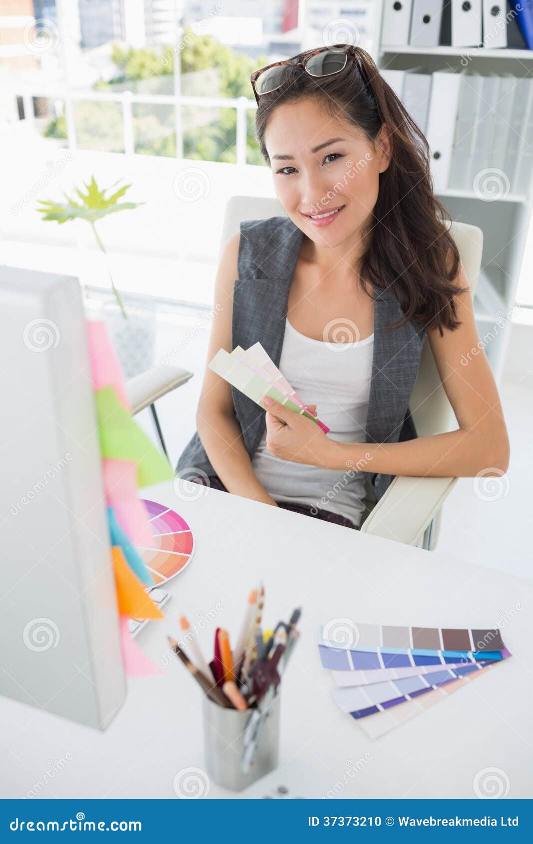 Portrait of a Female Photo Editor at Work Stock Photo - Image of ...