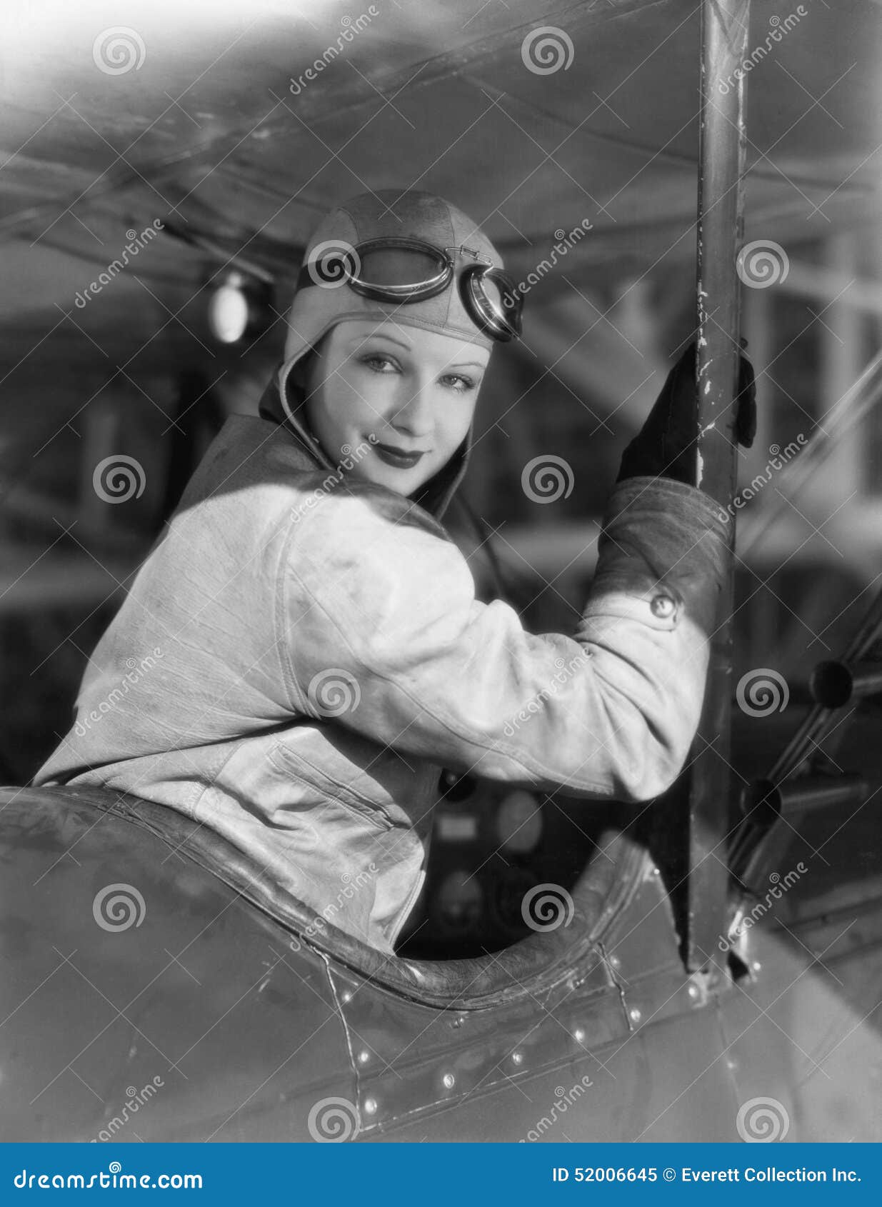 Portrait of female pilot stock image. Image of aviation - 52006645