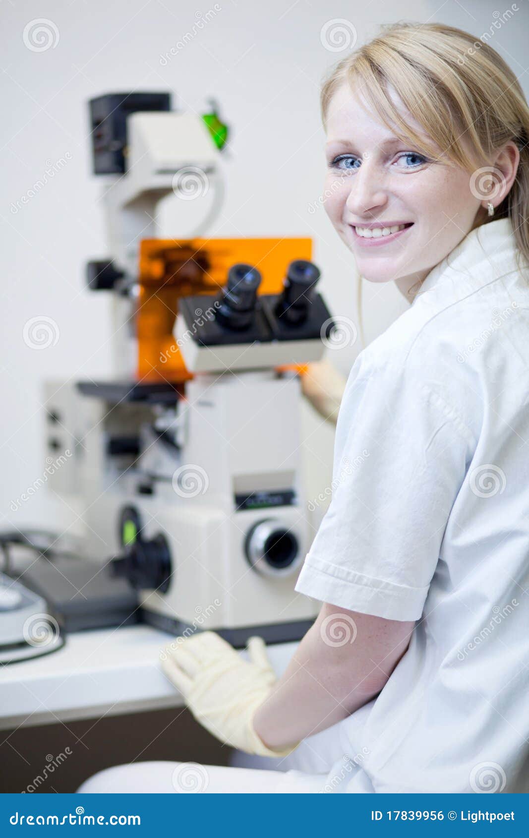 Portrait of a Female Researcher Stock Photo - Image of happy, research ...