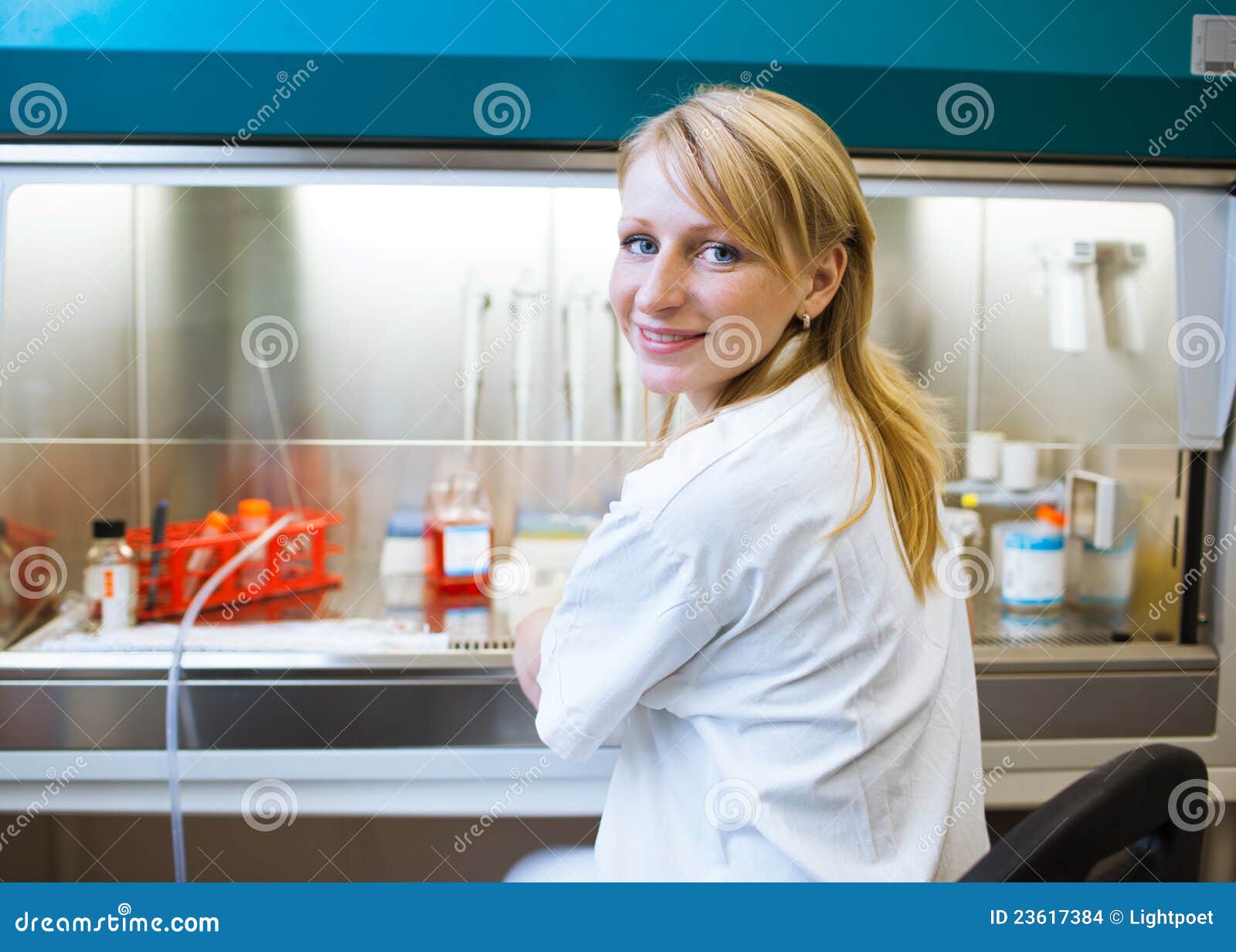 Portrait of a Female Researcher Stock Photo - Image of happy, caucasian ...
