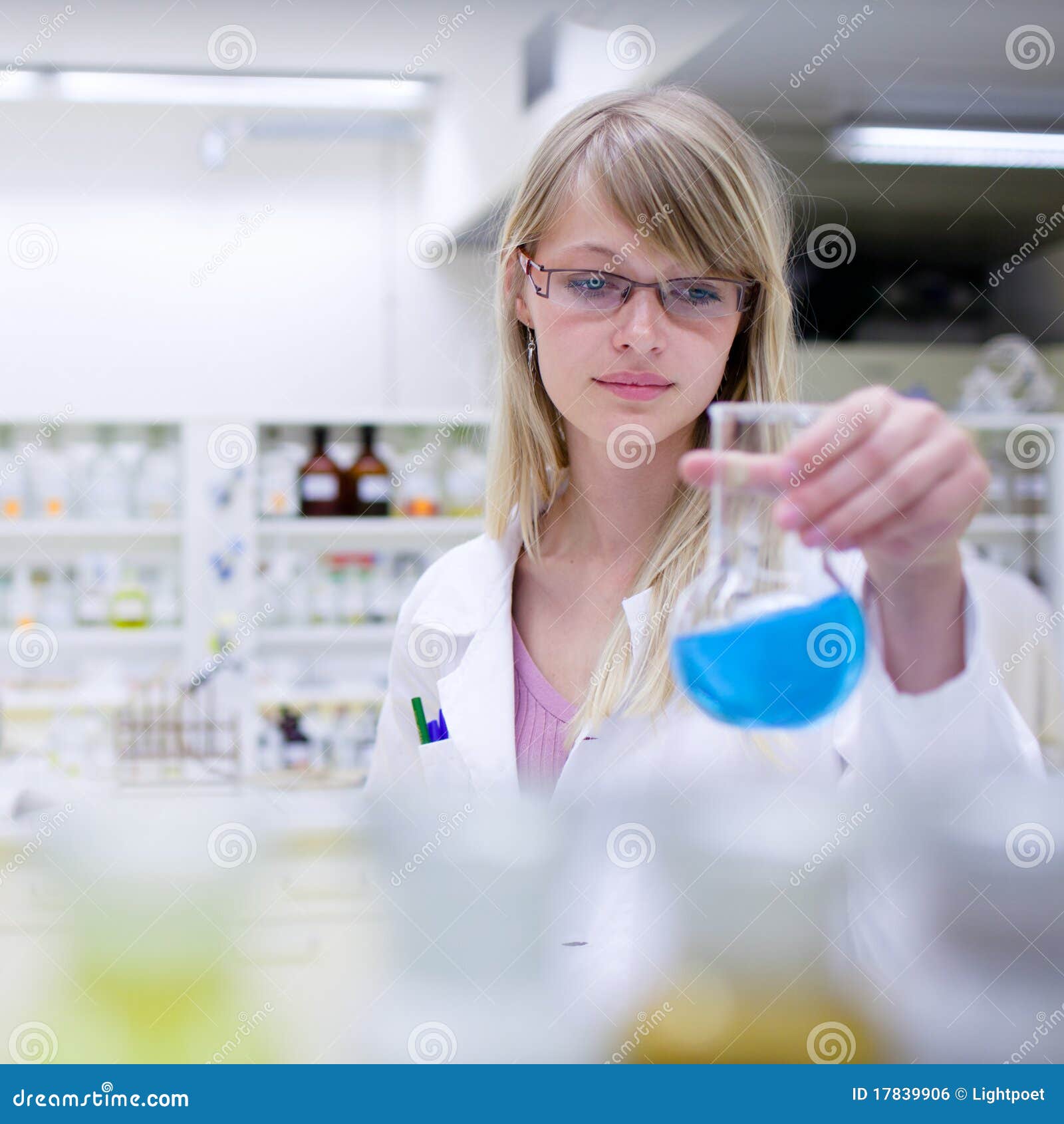 Portrait of a Female Researcher Doing Research Stock Photo - Image of ...