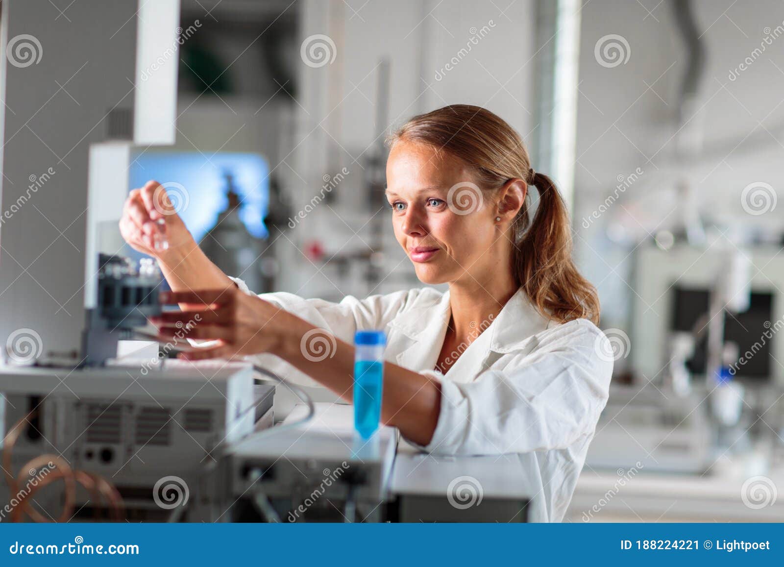 Portrait of a Female Researcher Doing Research in a Lab Stock Image ...