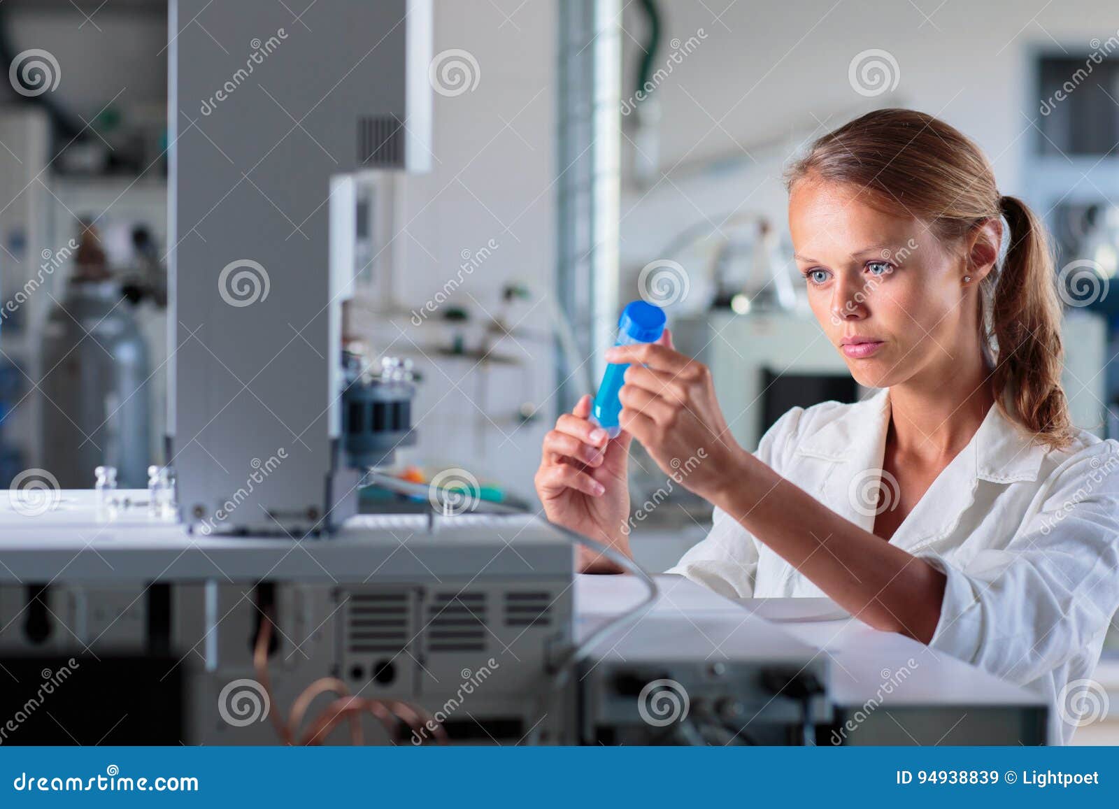 Portrait of a Female Researcher Doing Research in a Lab Stock Image ...