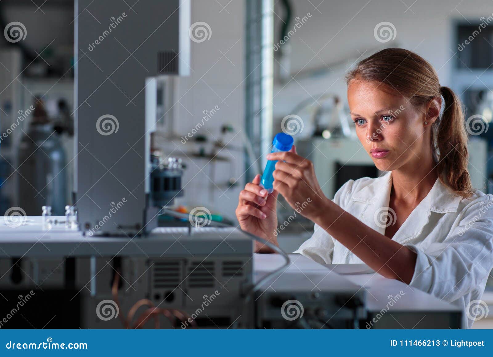 Portrait of a Female Researcher Doing Research in a Lab Stock Image ...