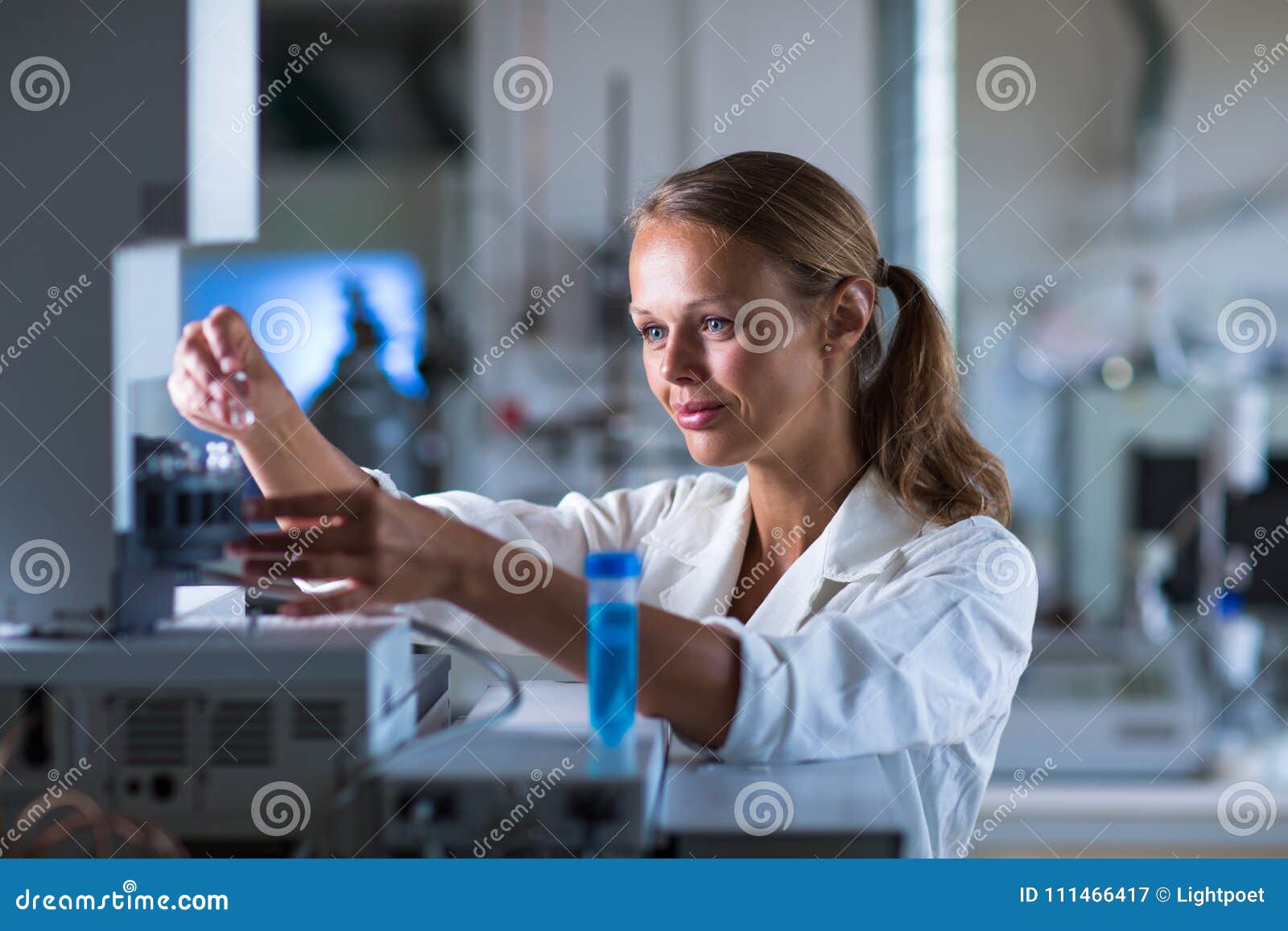 Portrait of a Female Researcher Doing Research in a Lab Stock Image ...