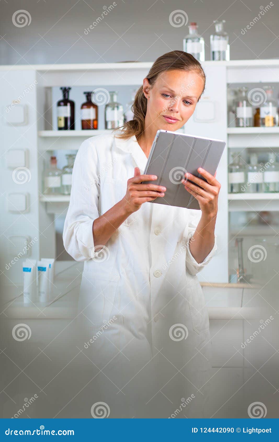 Portrait of a Female Researcher Doing Research in a Lab Stock Photo ...
