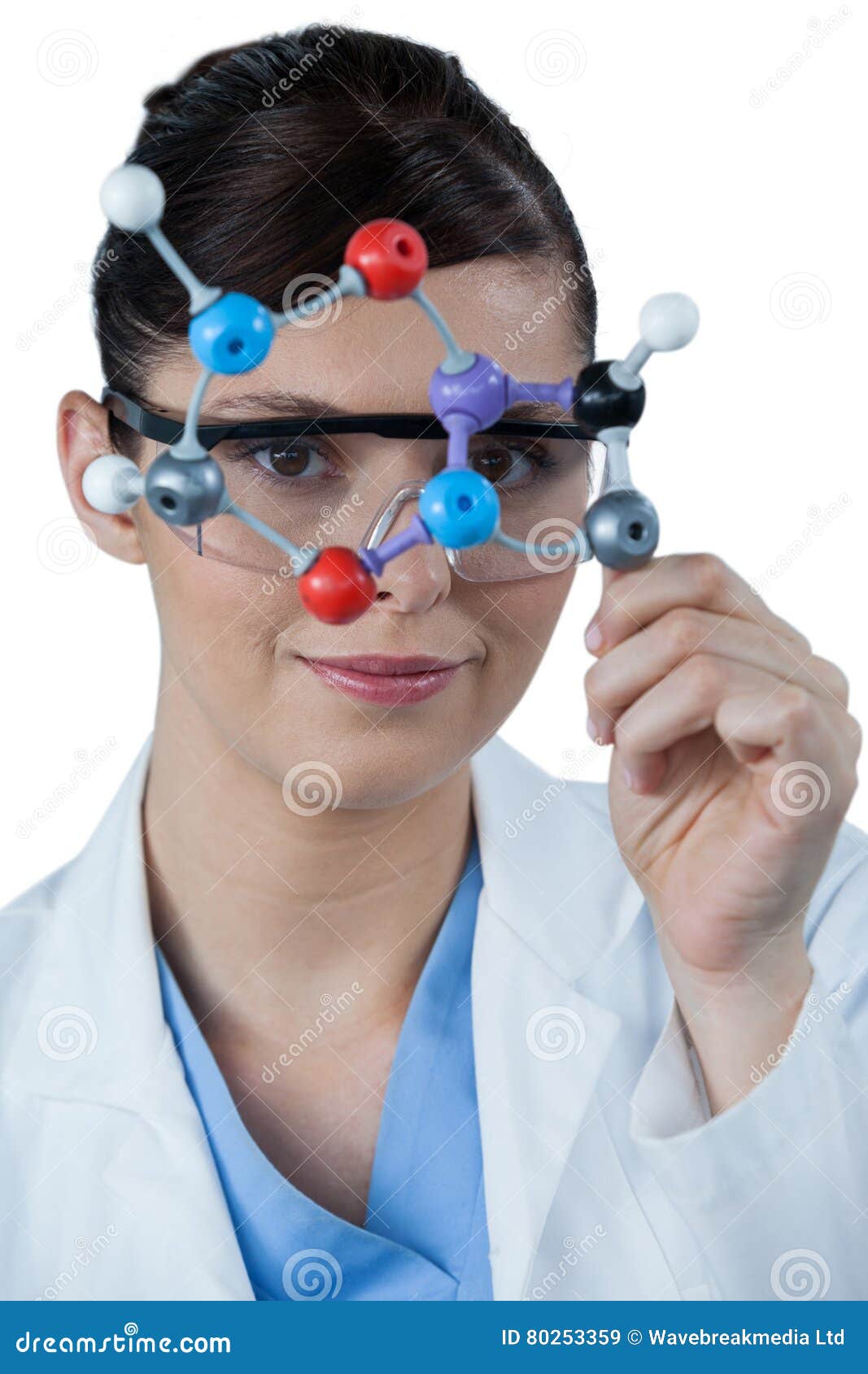 Portrait of Female Scientist Holding Molecular Model Stock Image ... Portrait of Female Scientist Holding Molecular Model Stock Image ...