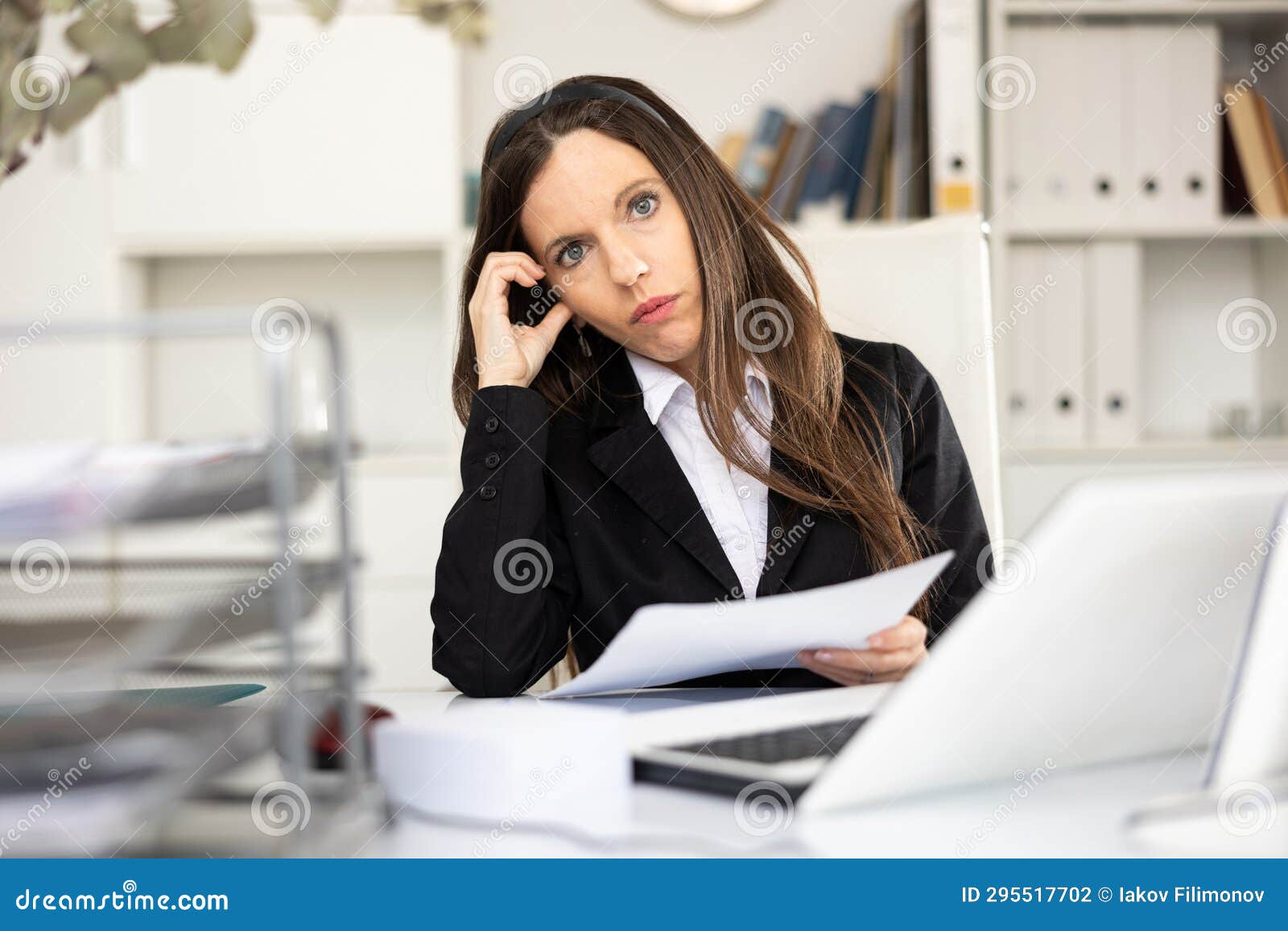 Portrait of Female Secretary in Her Workplace Stock Photo - Image of ...