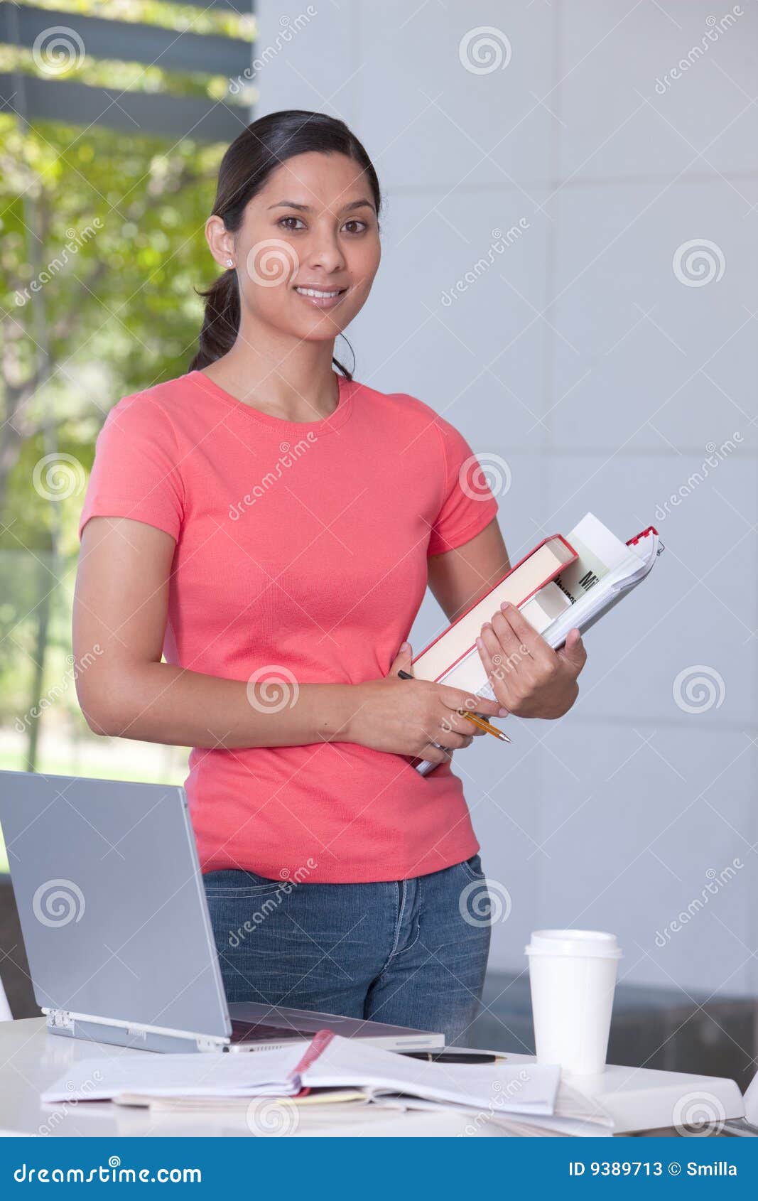 Portrait of female student stock image. Image of learning - 9389713