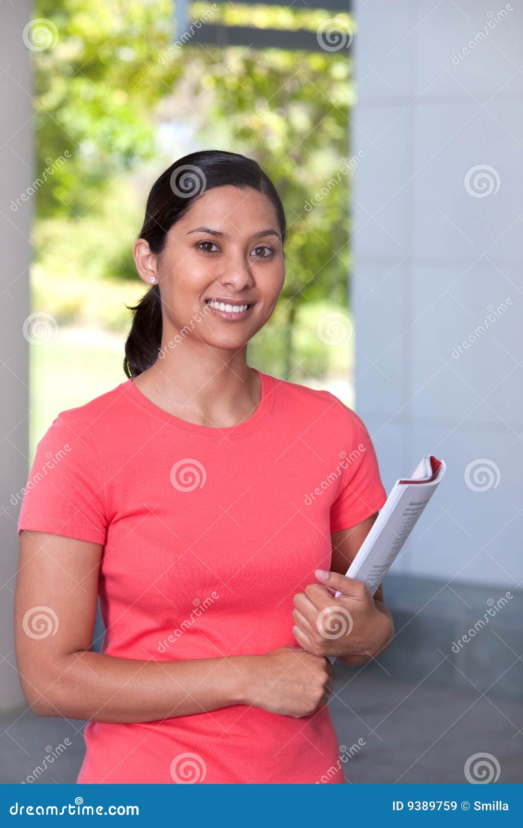 Portrait of female student stock image. Image of cheerful - 9389759