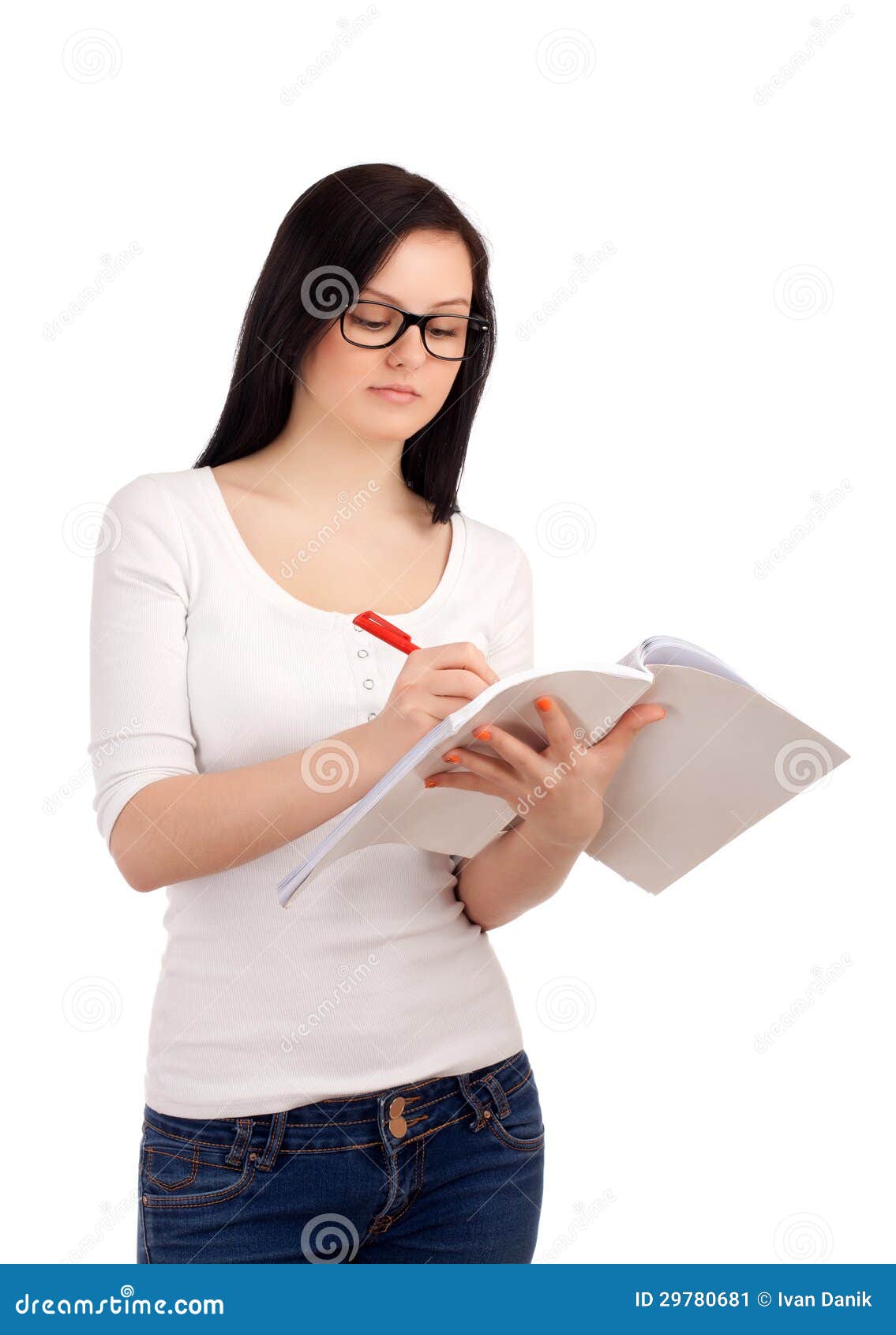 Portrait of Female Student with Books Stock Image - Image of woman ...