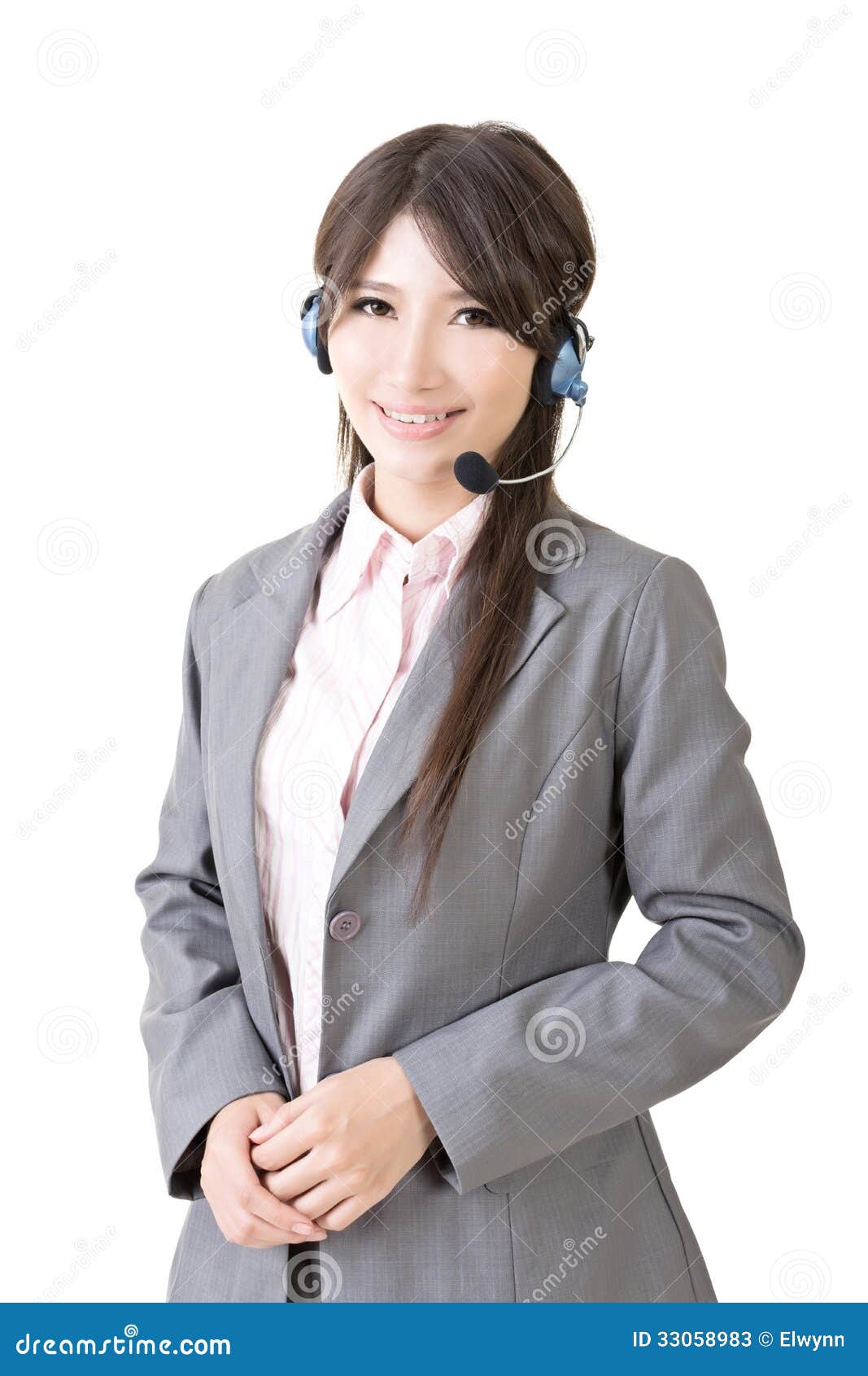 Portrait of Female Support Phone Operator Stock Image - Image of ...