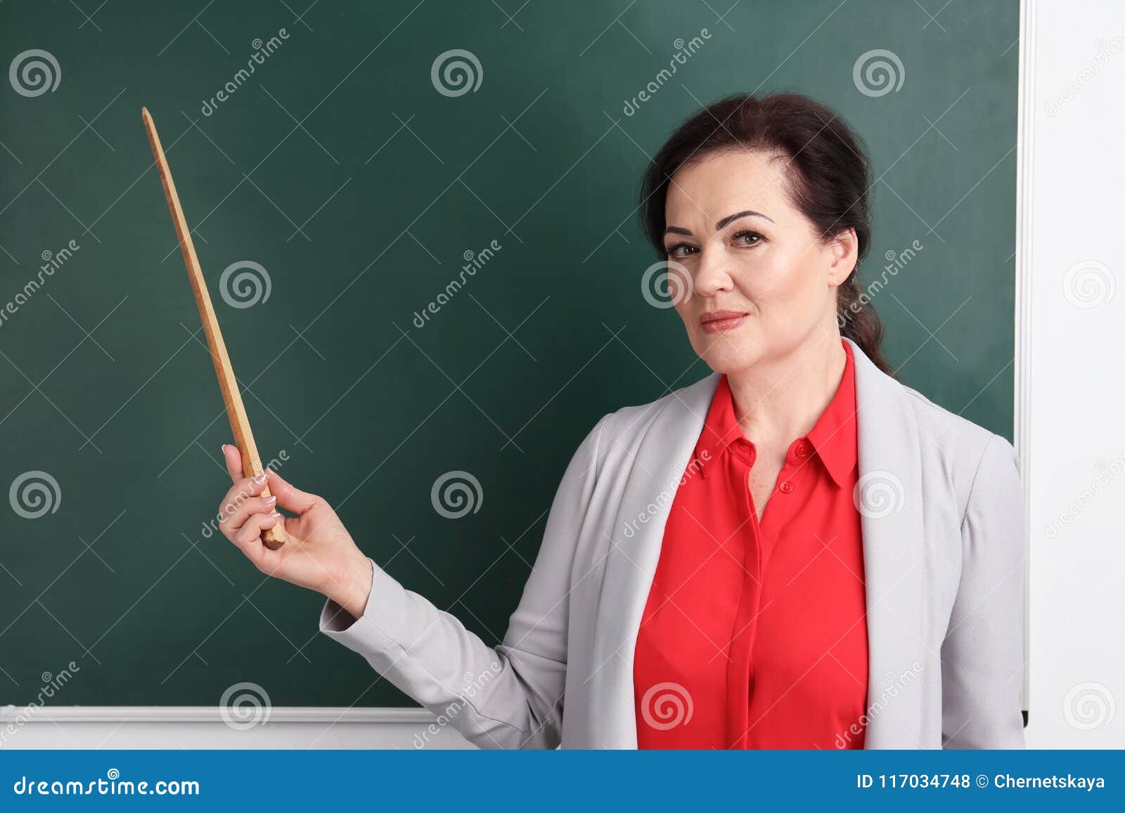 Portrait of Female Teacher with Pointer Stock Photo - Image of clothes ... Portrait of Female Teacher with Pointer Stock Photo - Image of clothes ...