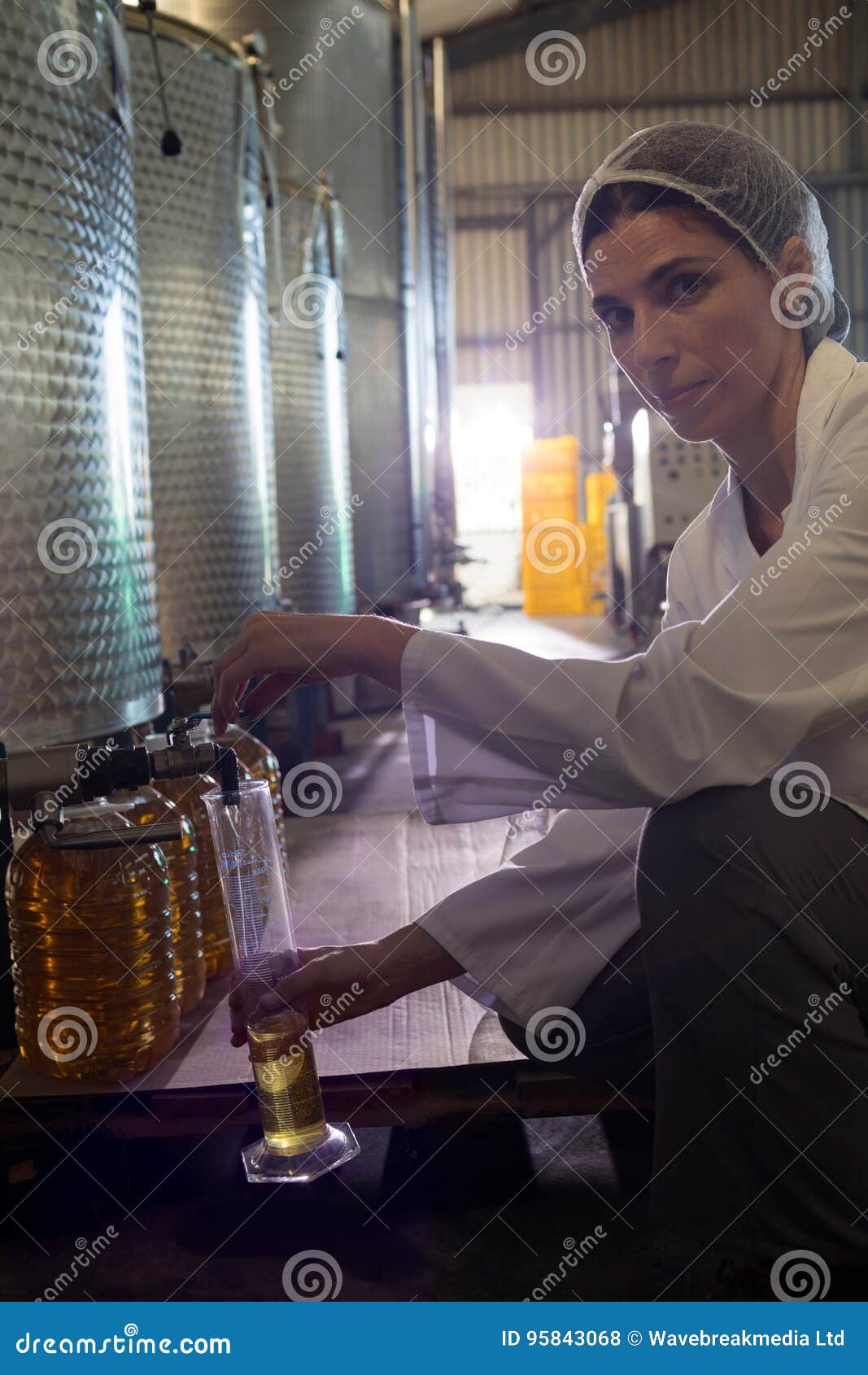 Portrait of Female Technician Examining Olive Oil Stock Photo - Image ... Portrait of Female Technician Examining Olive Oil Stock Photo - Image ...