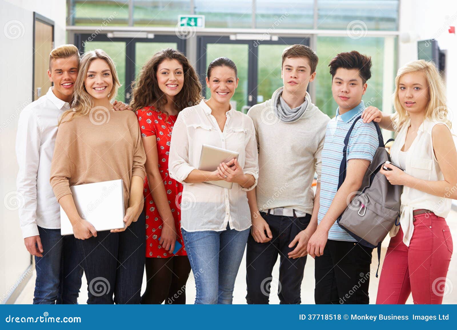 Portrait of Female Tutor in Class with Students Stock Photo - Image of ...