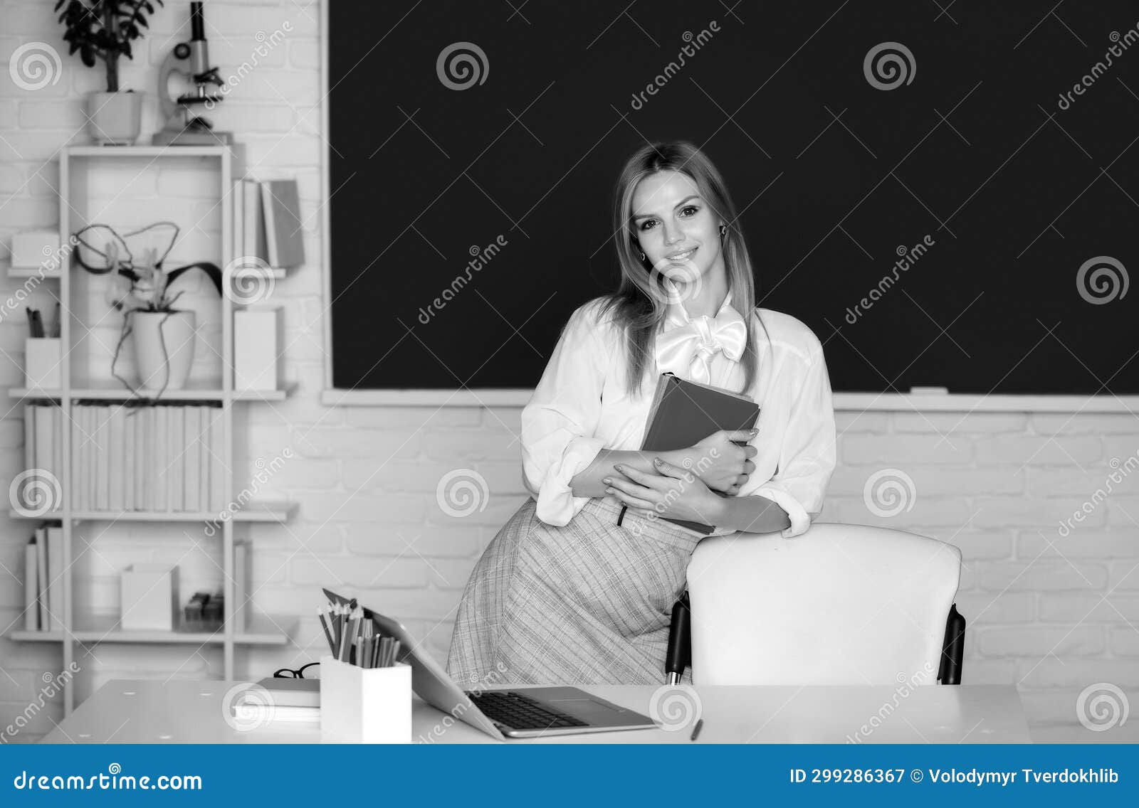 Portrait of Female University Student Study Lesson at School or ...
