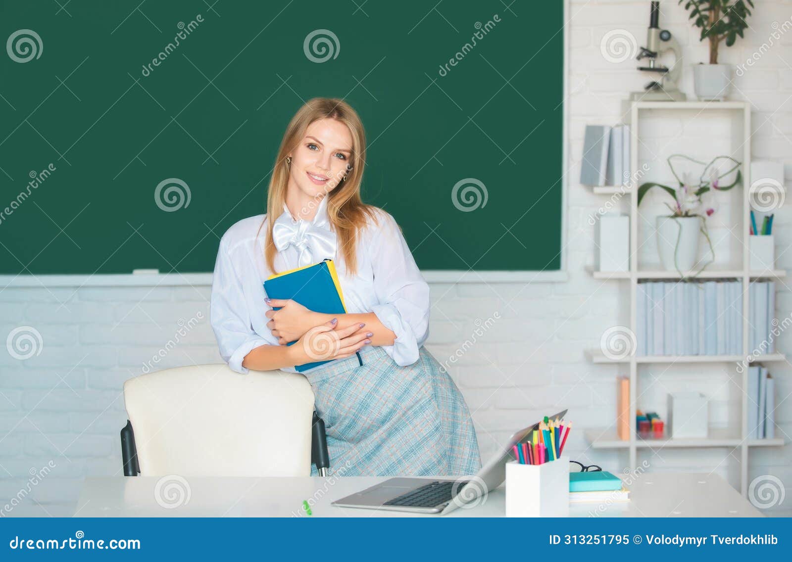 Portrait of Female University Student Study Lesson at School or ...