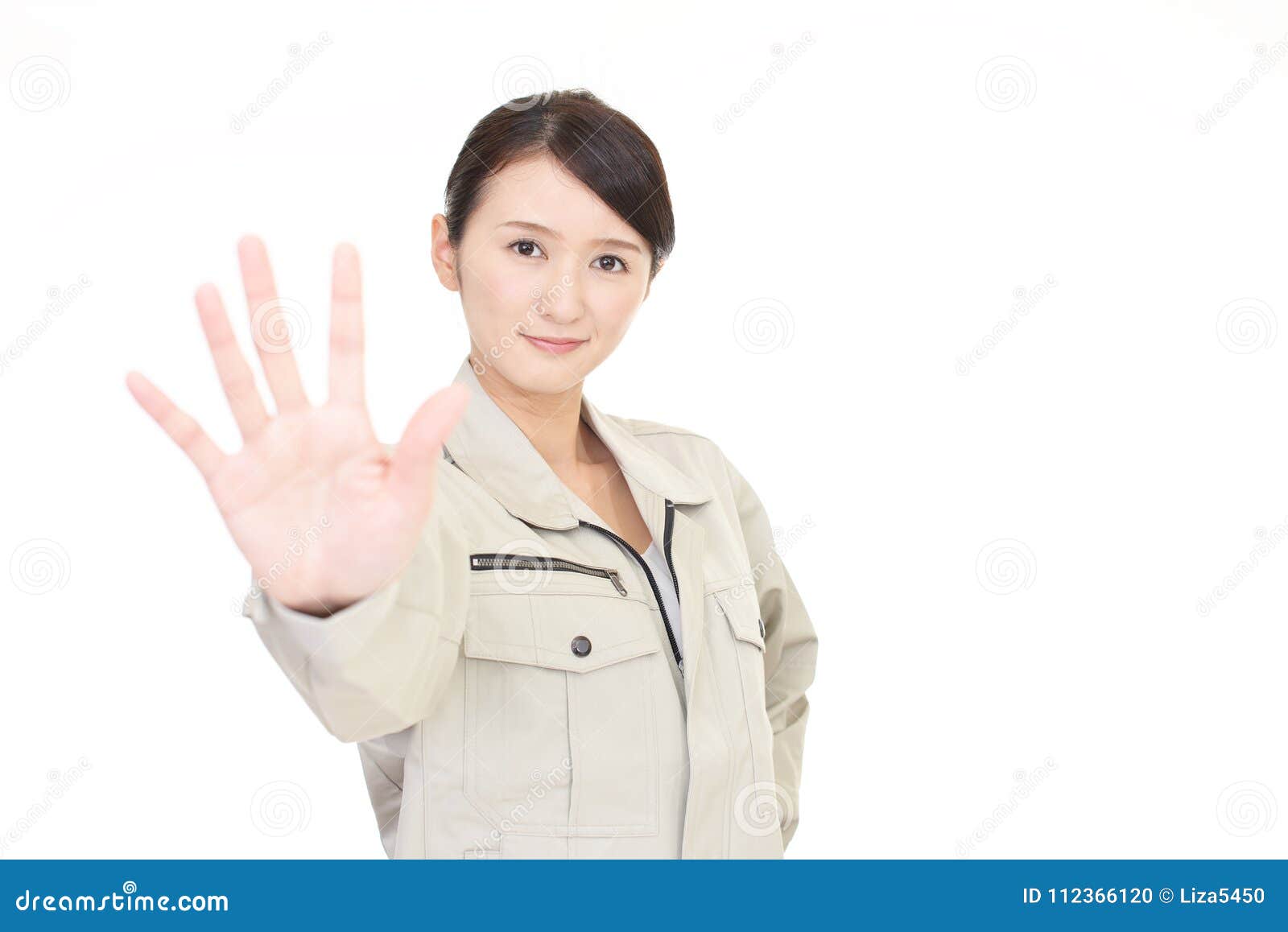 Female Worker Making Stop Sign Stock Photo - Image of corporate, face ...