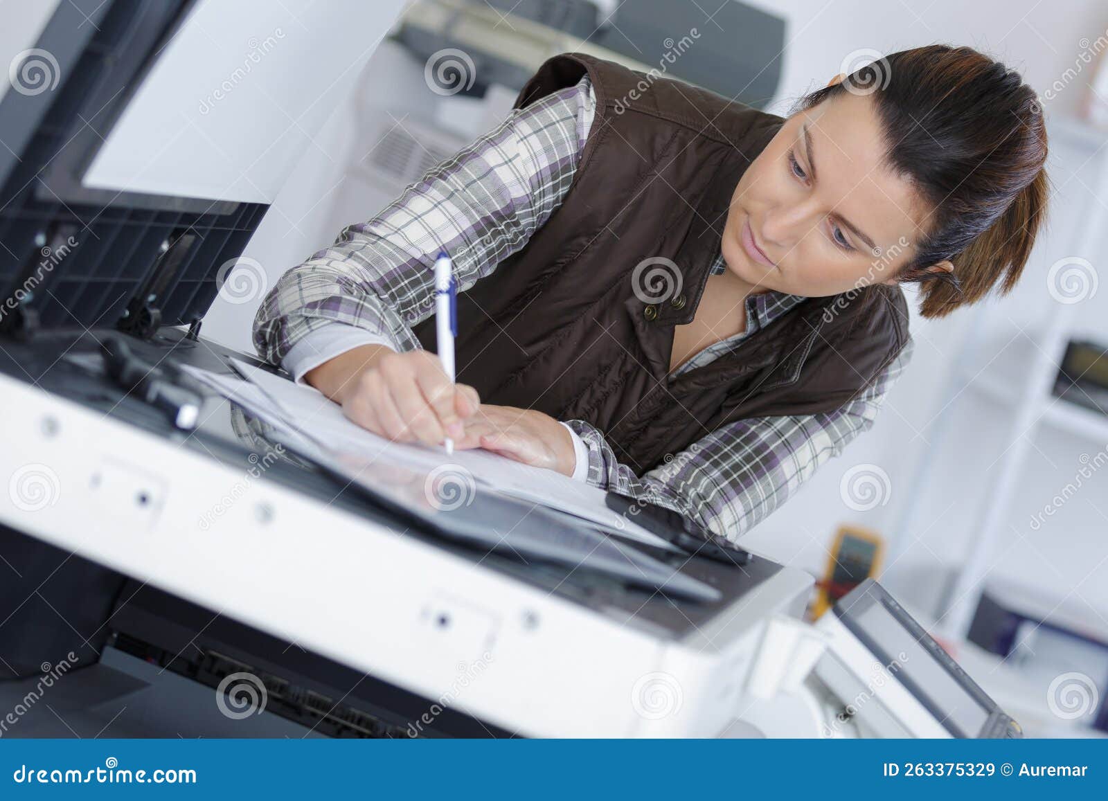 Portrait Female Writing Report Stock Image - Image of accountant ...