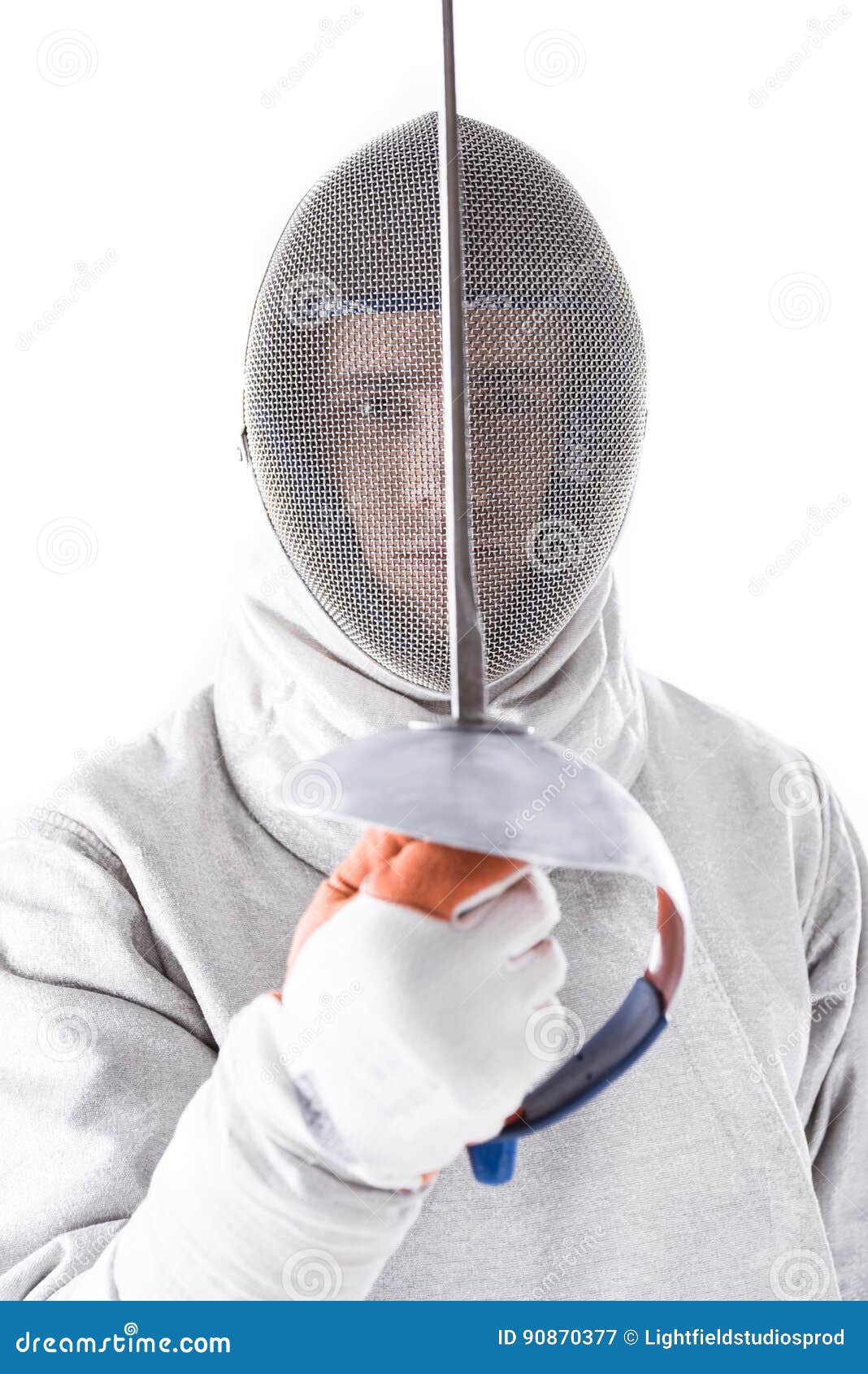 Portrait of Fencer in Uniform Holding Rapier in Hand Stock Image ...