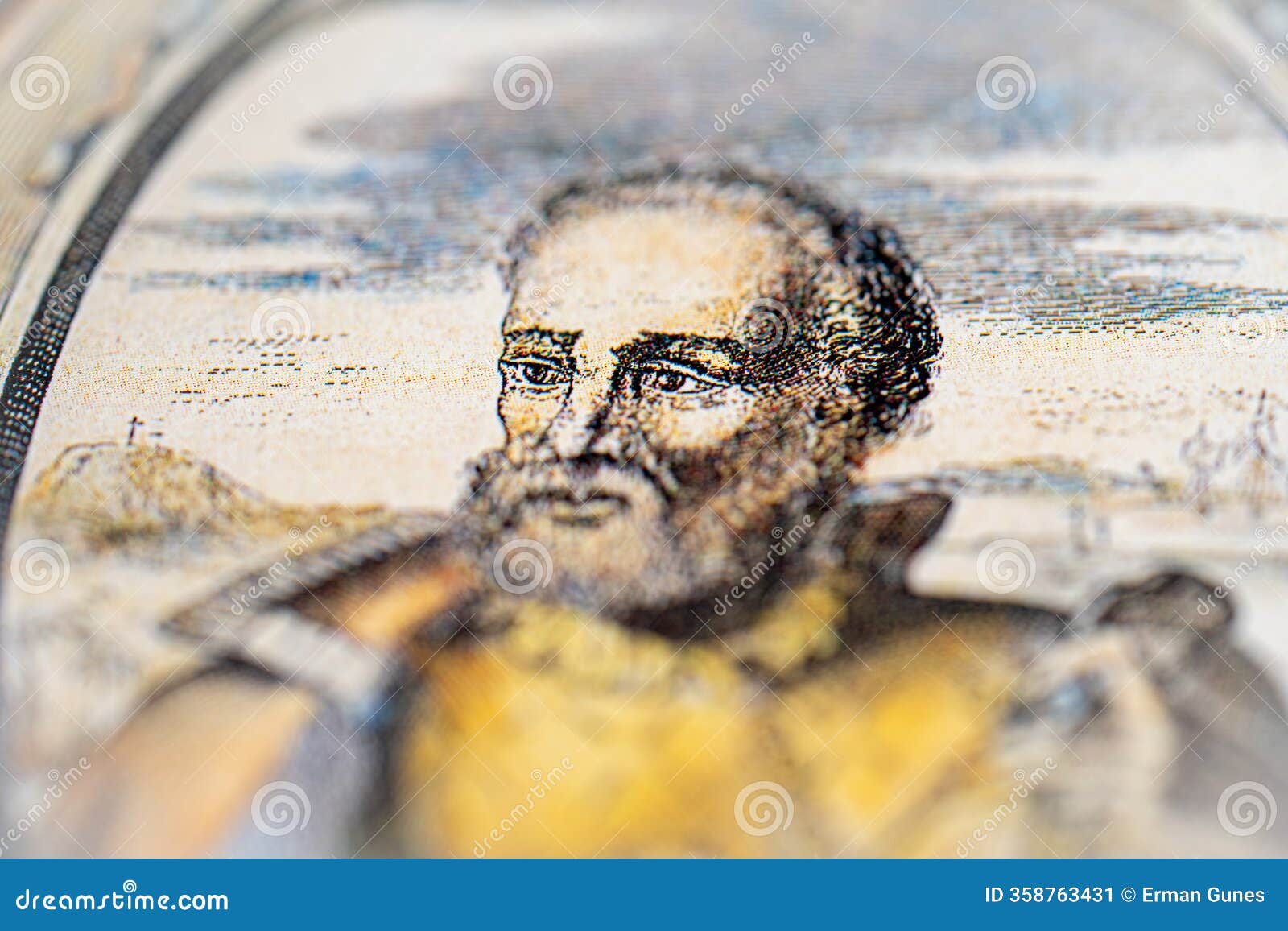 Portrait of Ferdinand Magellan from a History Book. Editorial Photo ...