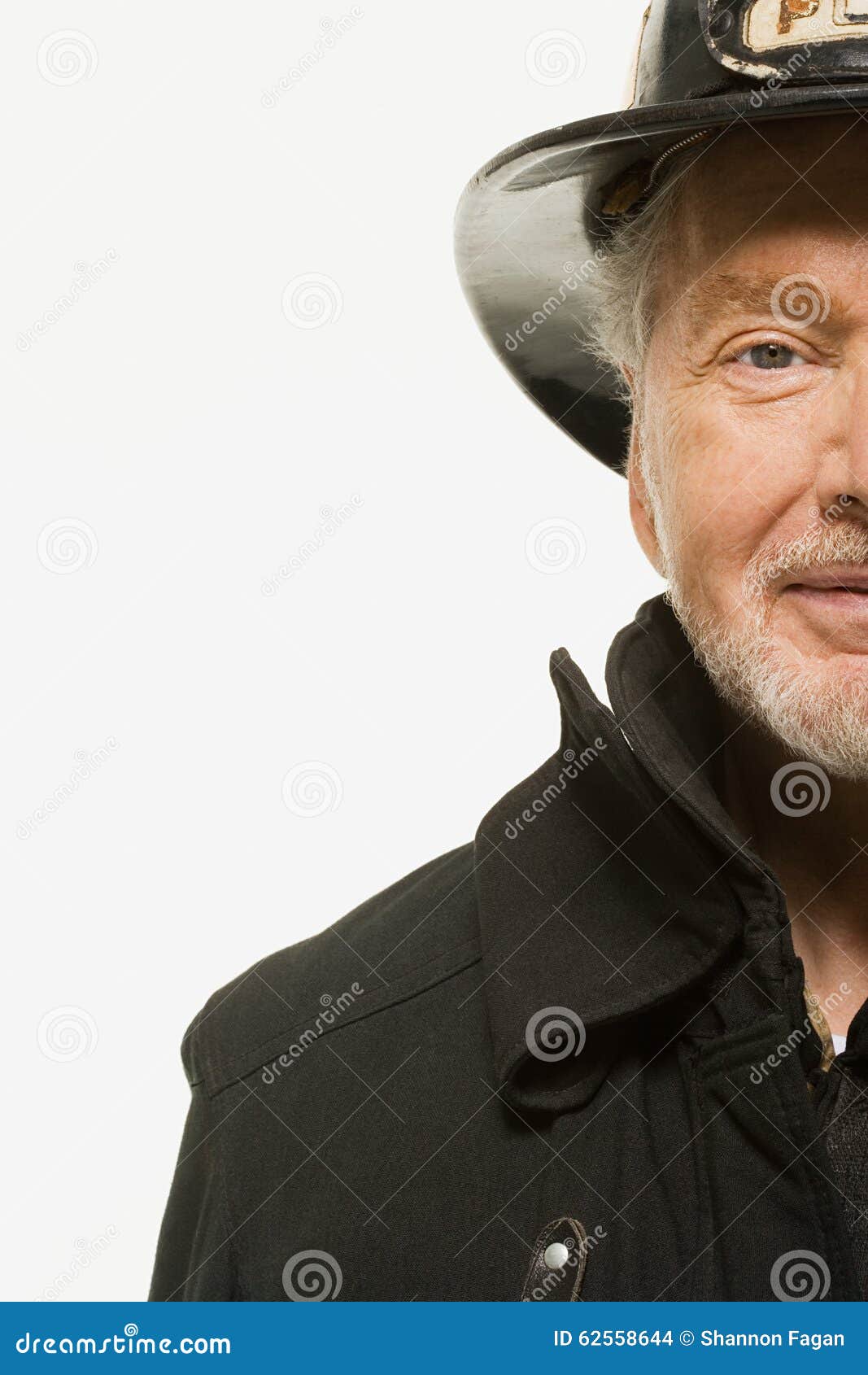 Portrait of a firefighter stock photo. Image of courage - 62558644