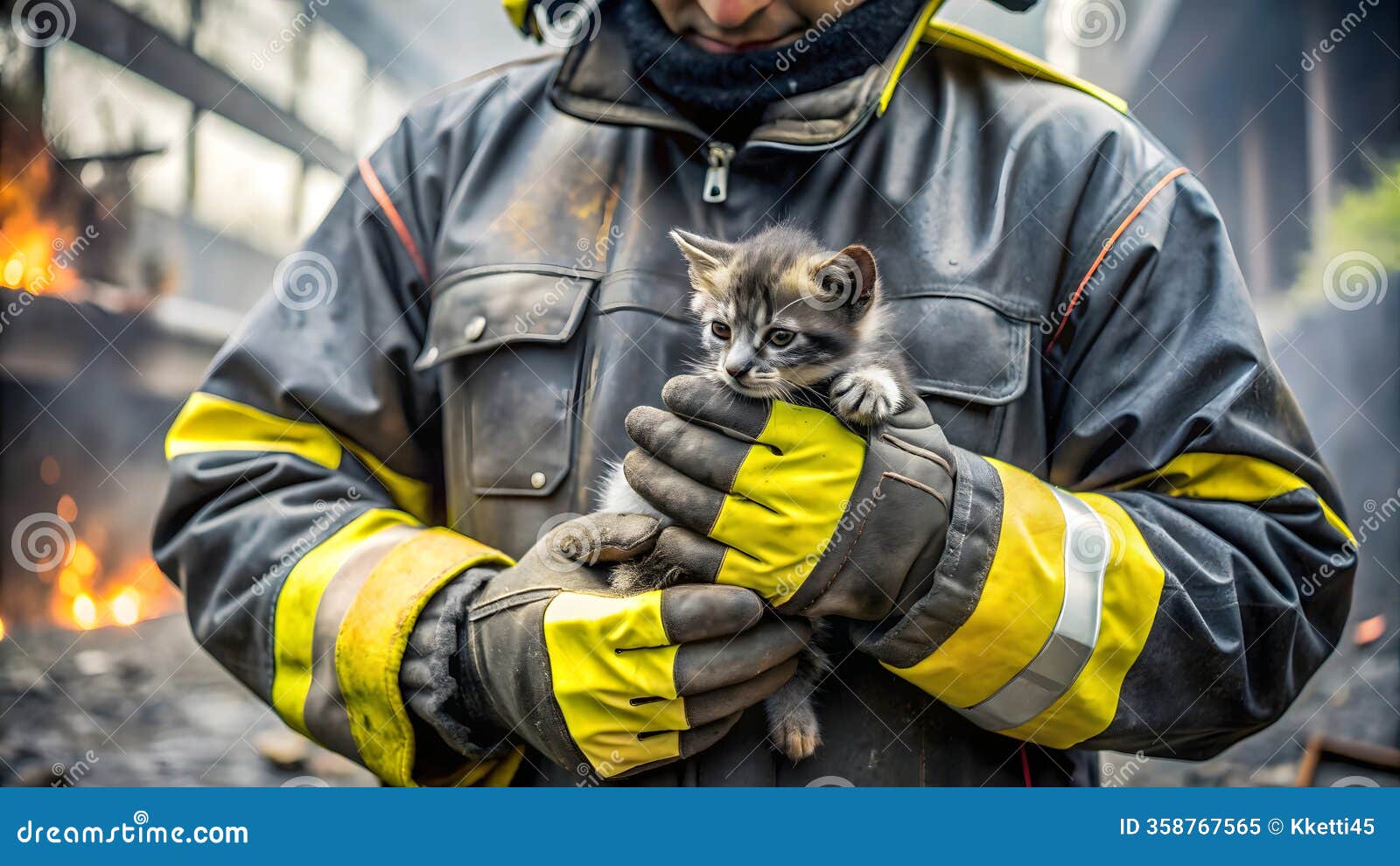 Firefighter With Ax In Hands, Fireman With Tool Stock Photography ...