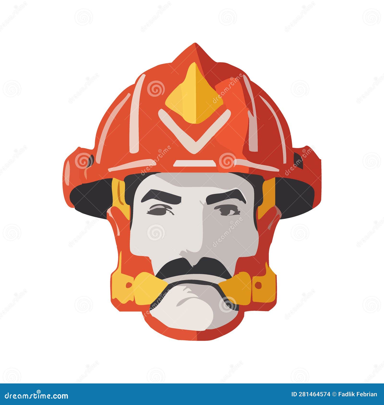 Portrait of a Firefighter Vector Illustration. Firefighter Helmet Stock ...