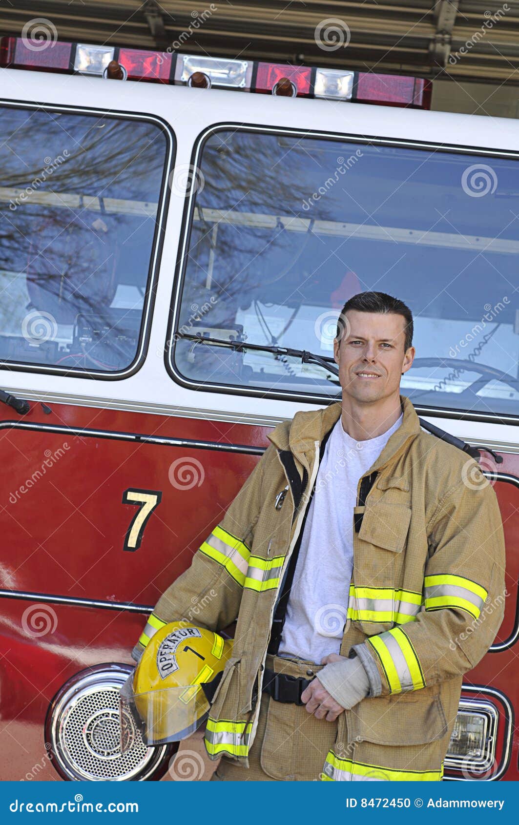 Portrait of a fireman stock photo. Image of department - 8472450