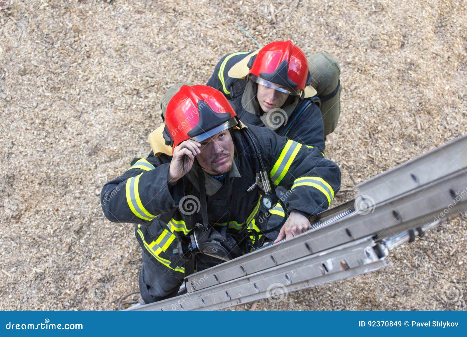 Portrait of a Fireman on the Stage Stock Image - Image of velcro ...