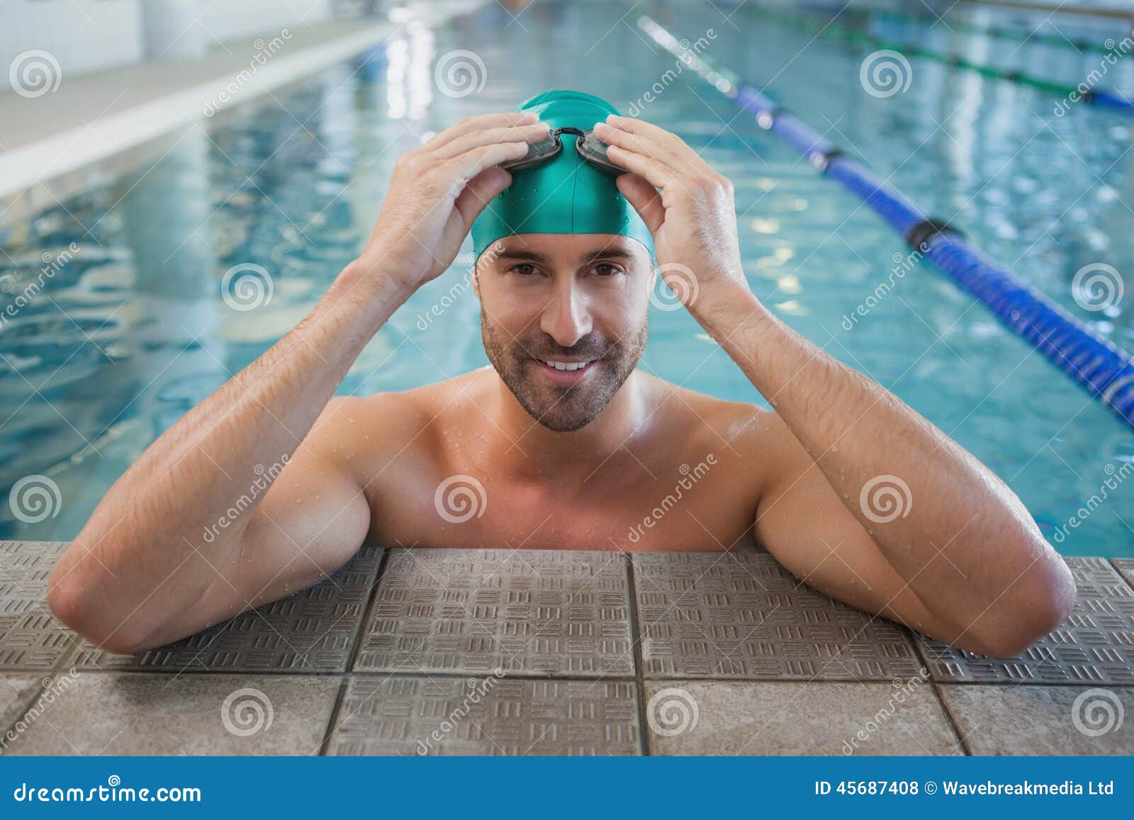 Portrait of a Fit Swimmer in the Pool Stock Photo - Image of portrait ...