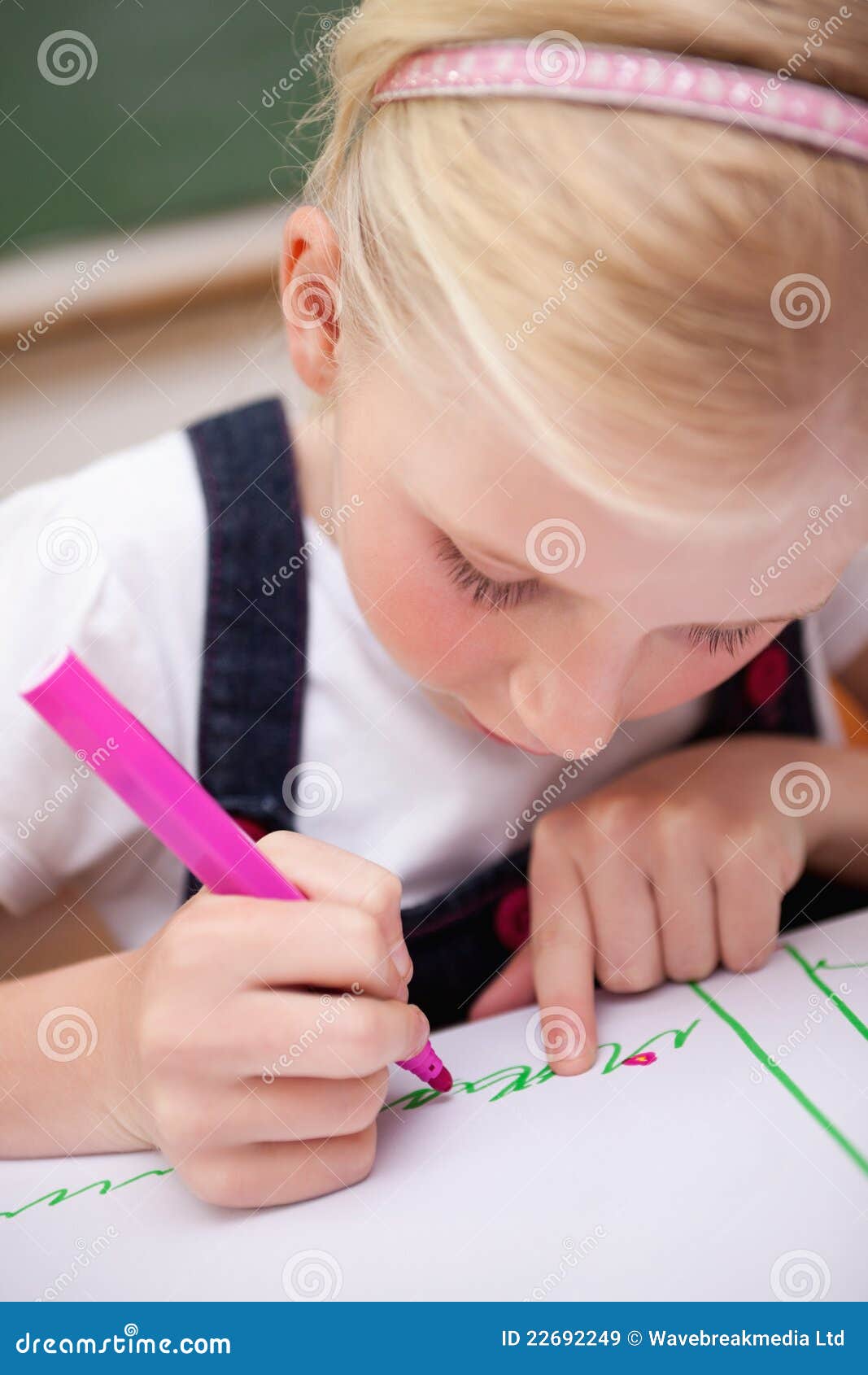 Portrait of a Focused Girl Drawing Stock Image - Image of attention ...