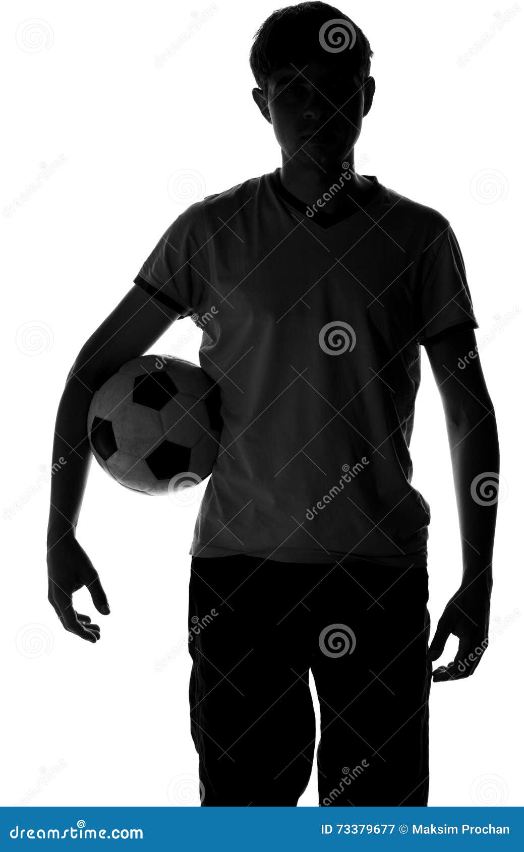Portrait of a Football Player with the Ball Stock Image - Image of ...