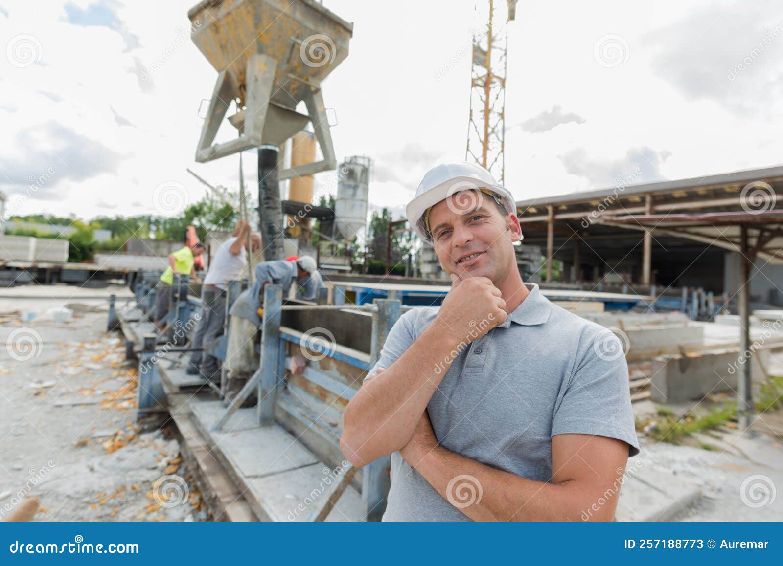 Portrait Foreman on Construction Site Stock Image - Image of hardhat ...