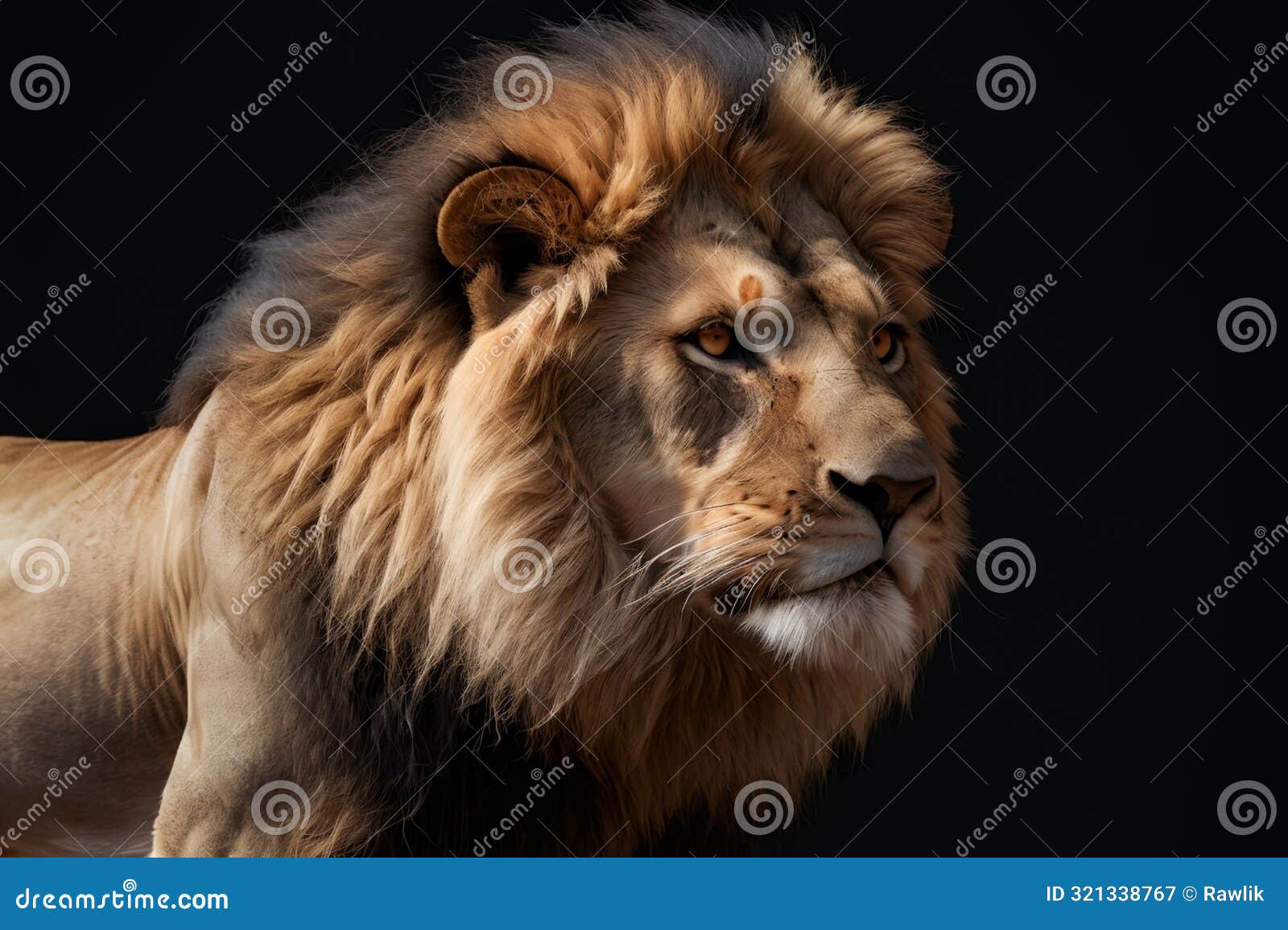 Portrait Of A Formidable Fantasy Dragon On A Black Background ...