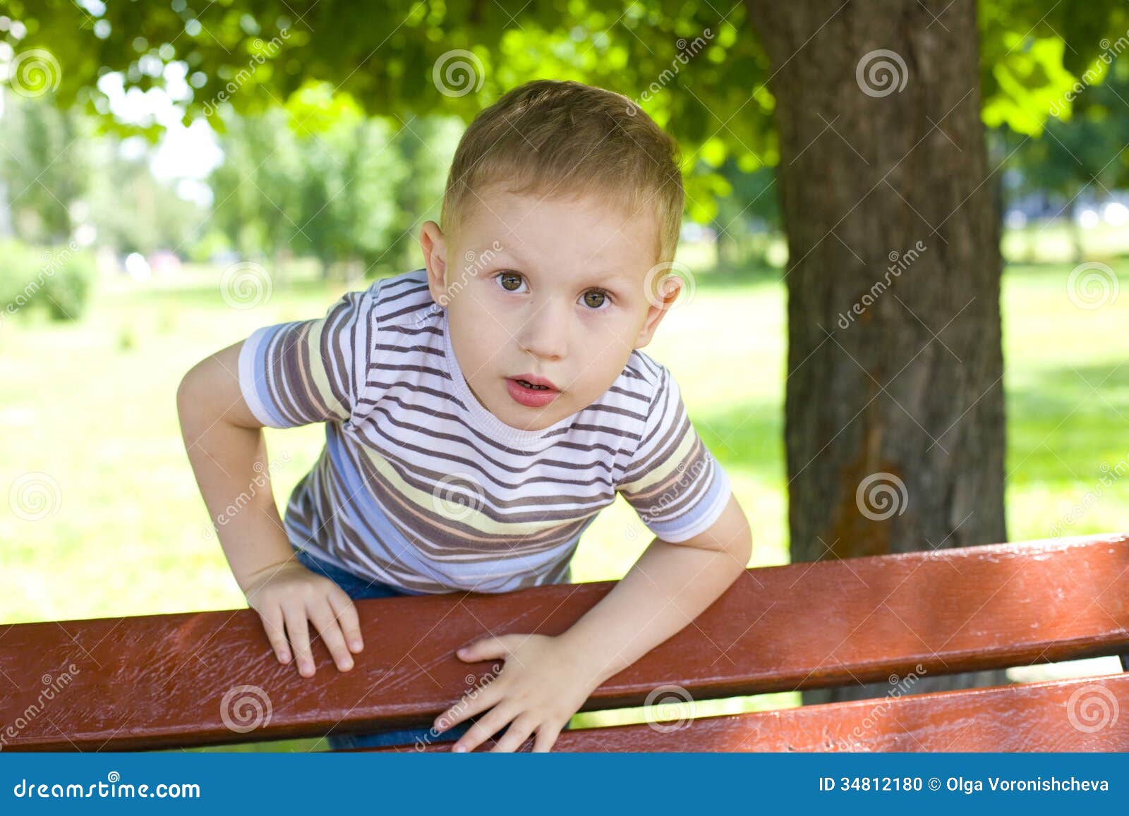 Portrait of the Four-year-old Boy Stock Photo - Image of climbed, park ...
