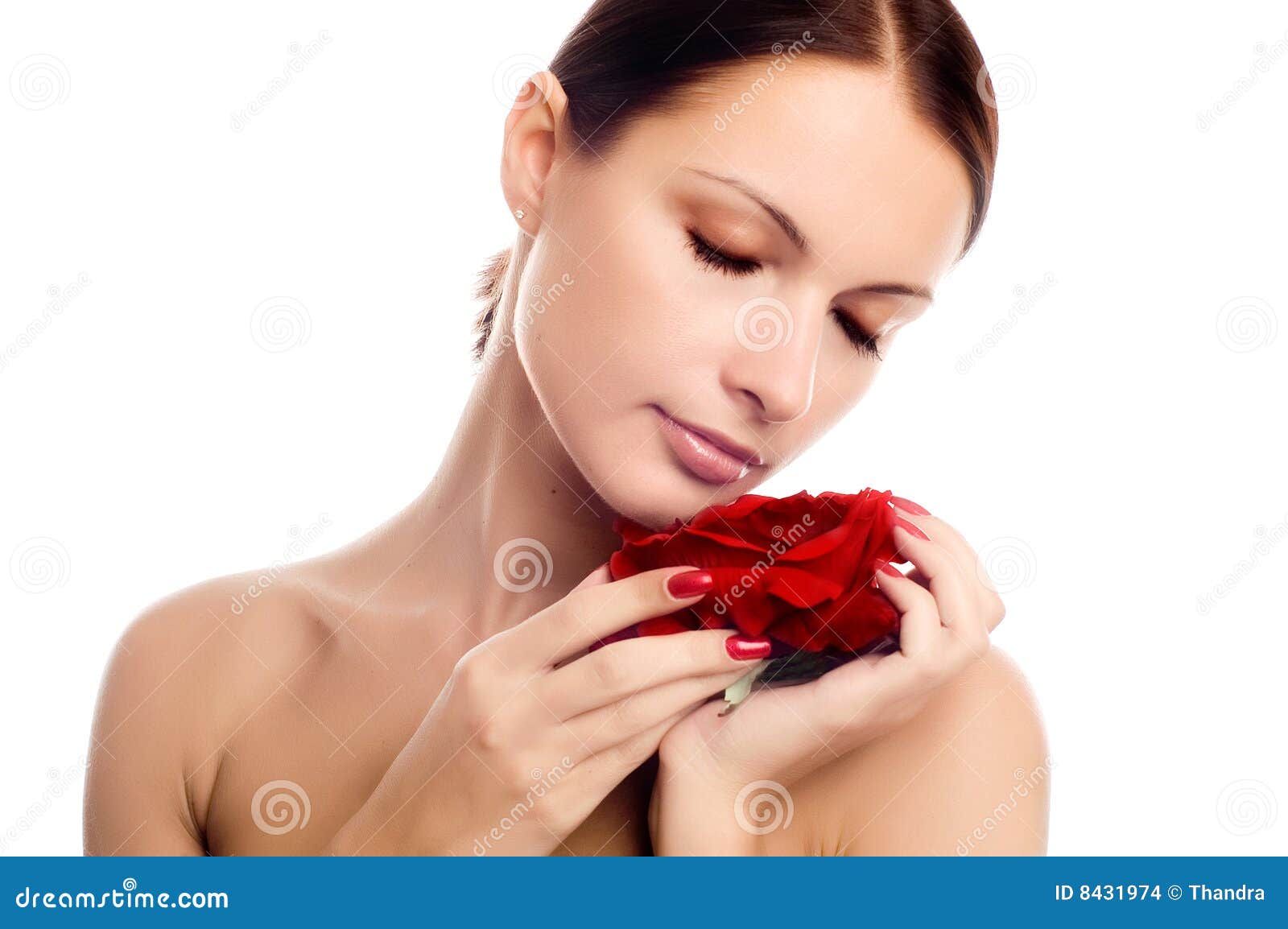 Portrait of Fresh and Beautiful Woman Stock Photo - Image of white ...