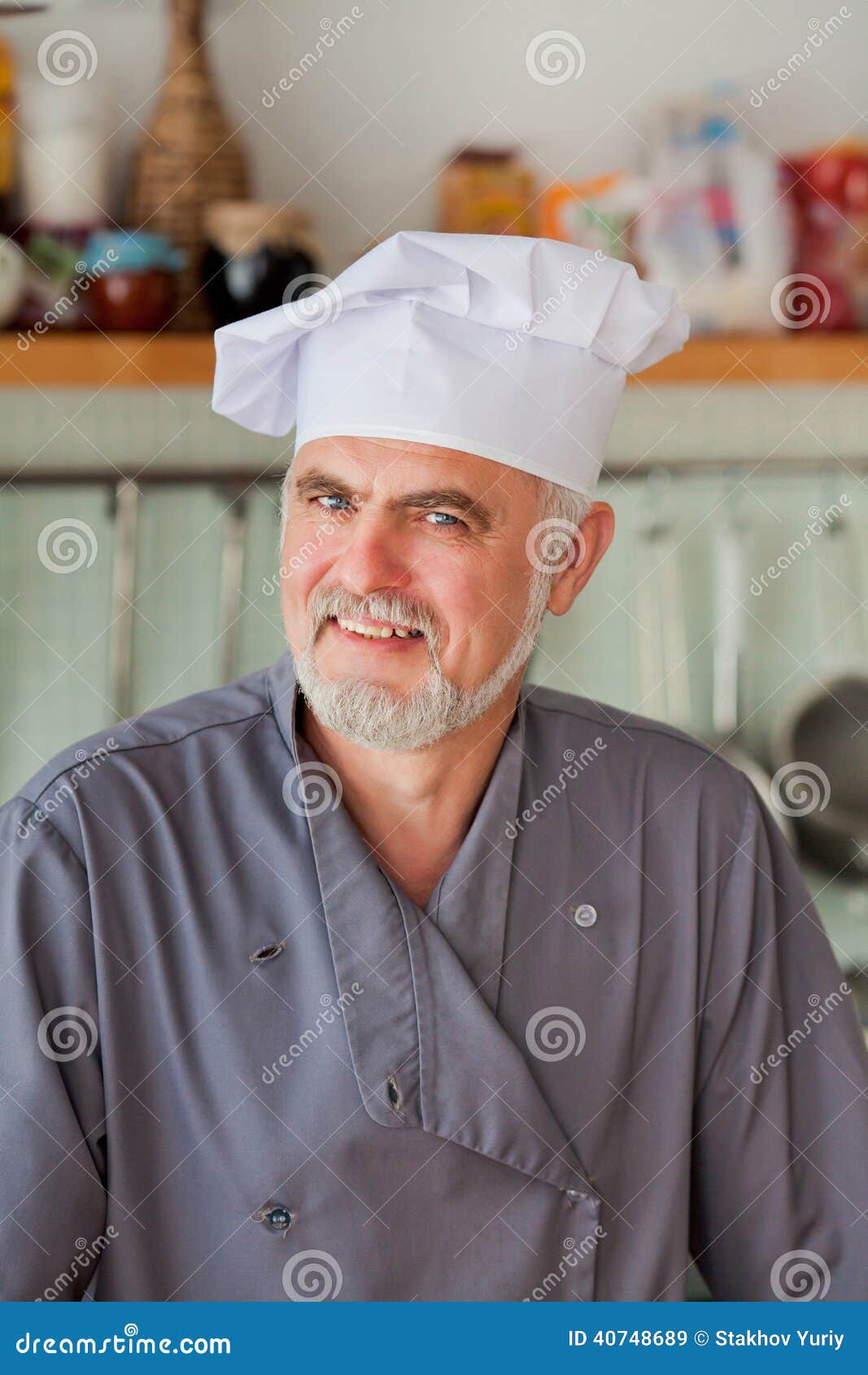Portrait of Friendly chef stock image. Image of posing - 40748689