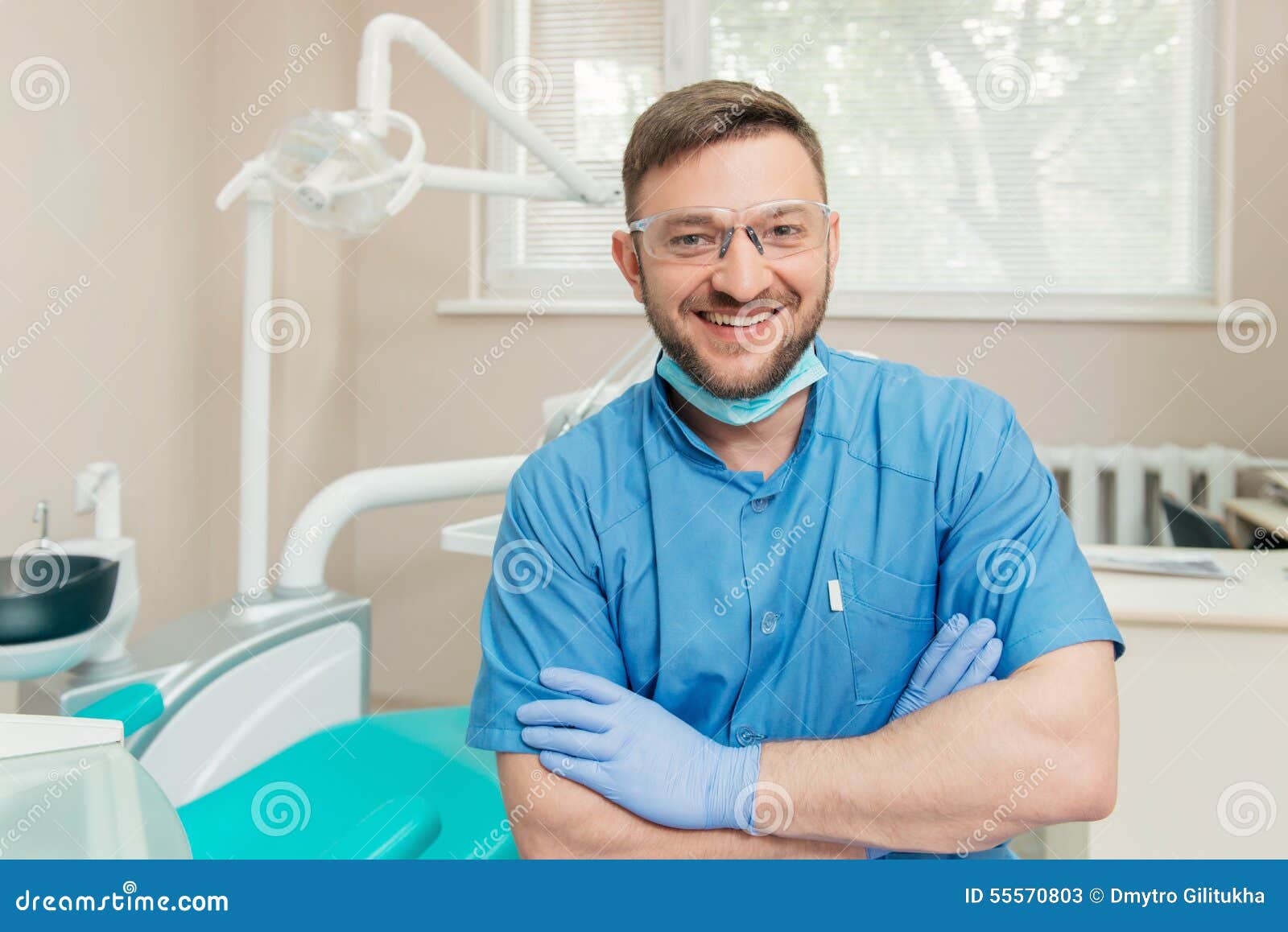 Portrait of Friendly Dentist in the Dental Office Stock Image - Image ...