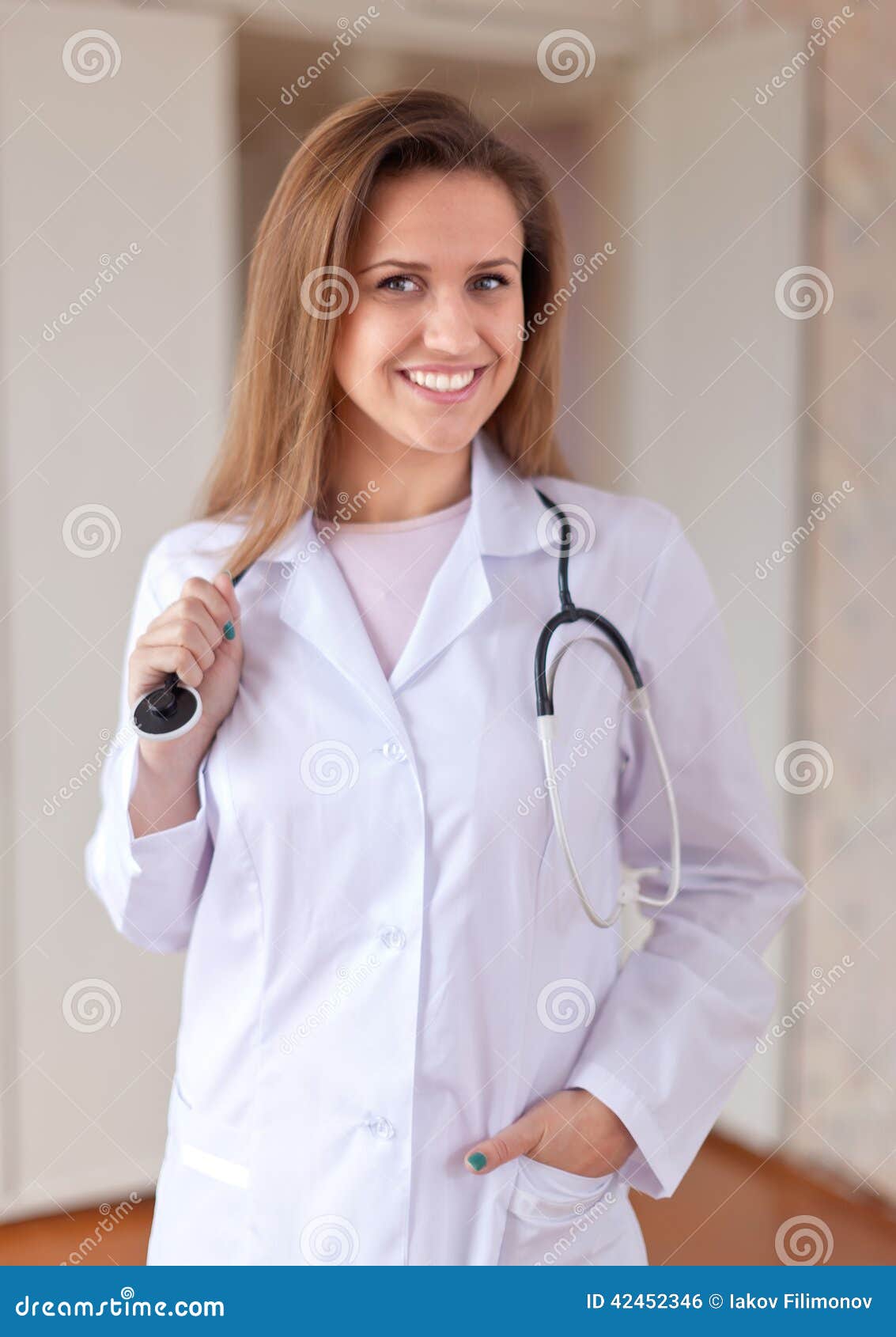 Portrait of Friendly Doctor Stock Photo - Image of people, hospital ...