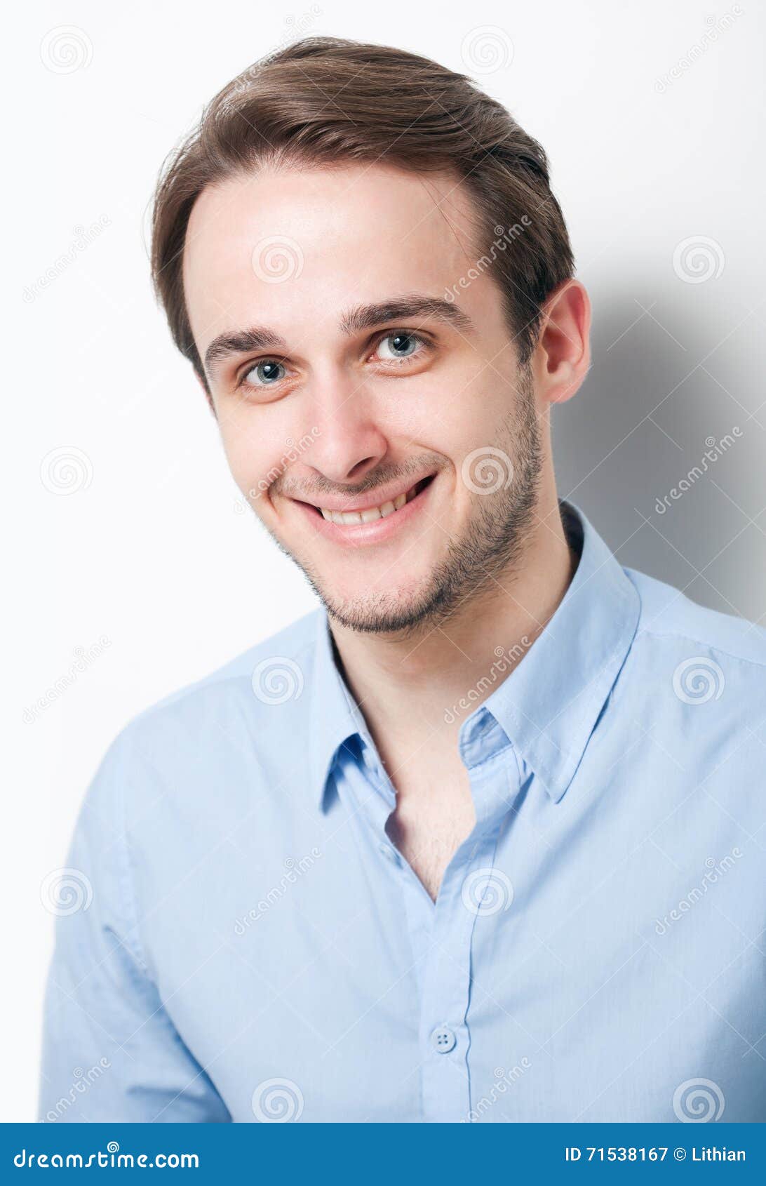 Portrait of a Friendly Handsome Young Man. Stock Image - Image of ...