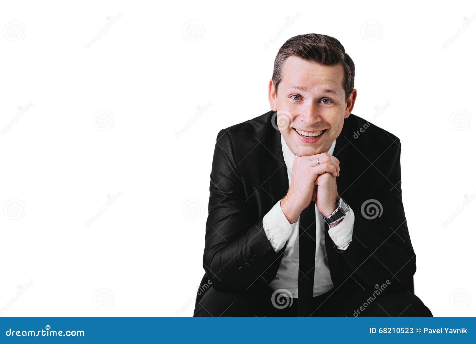 Portrait a Friendly Man Looking at the Camera. White Isolated Stock ...